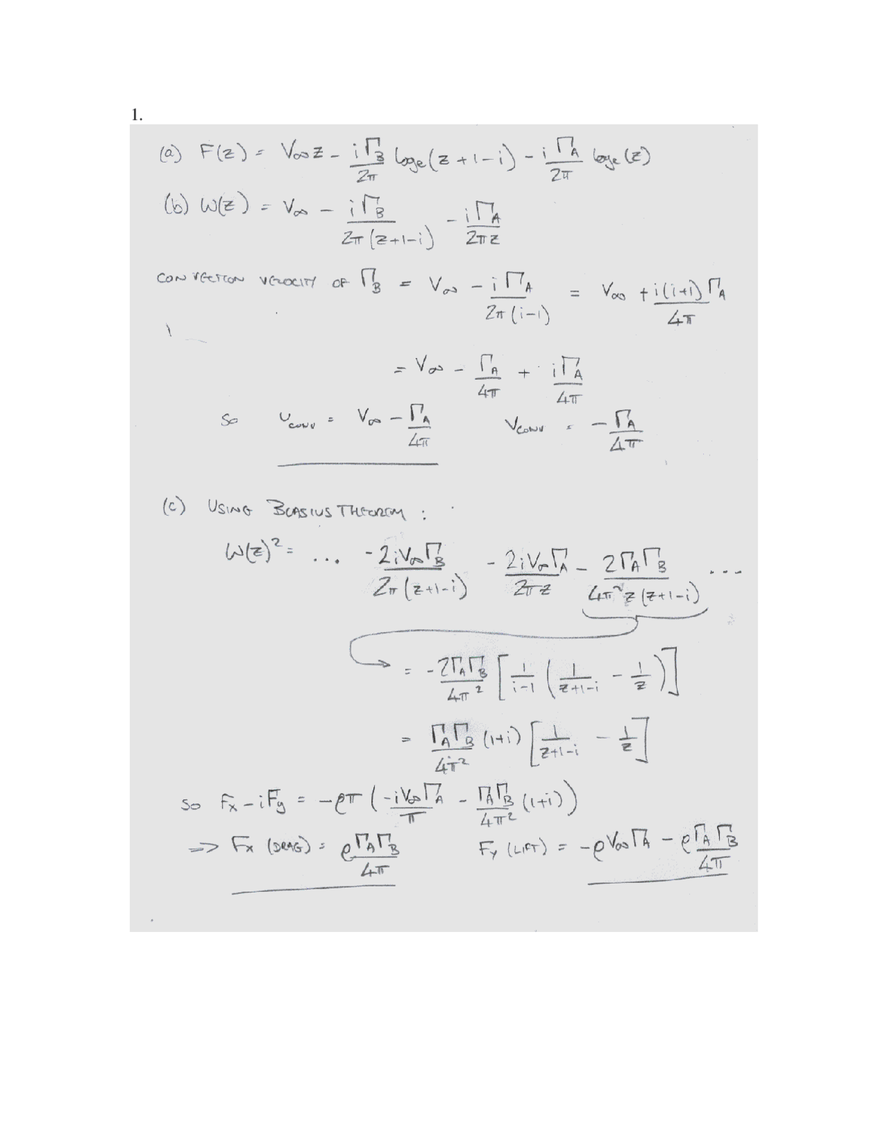 Homework Solutions Advanced Aero And Hydrodynamics Aoe 5104 Docsity