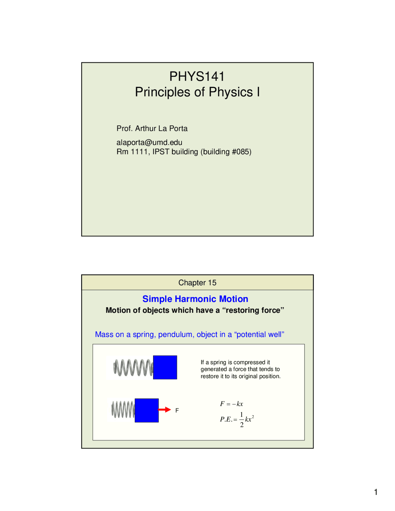 Simple Harmonic Motion: Understanding Restoring Forces in Physics - Prof. Arthur La Porta ...