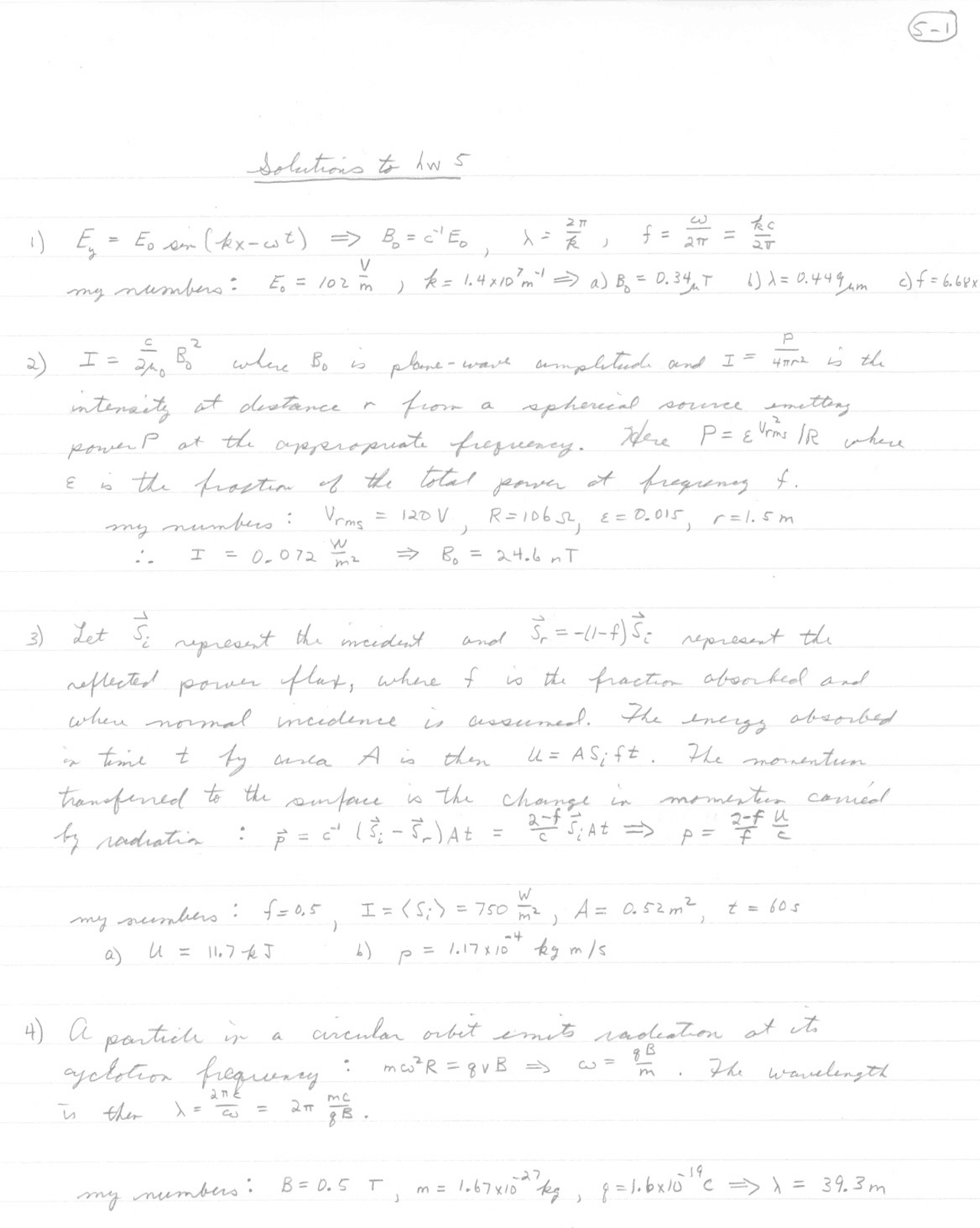 Homework 5 Questions With Solutions General Physics Iii Phys 263