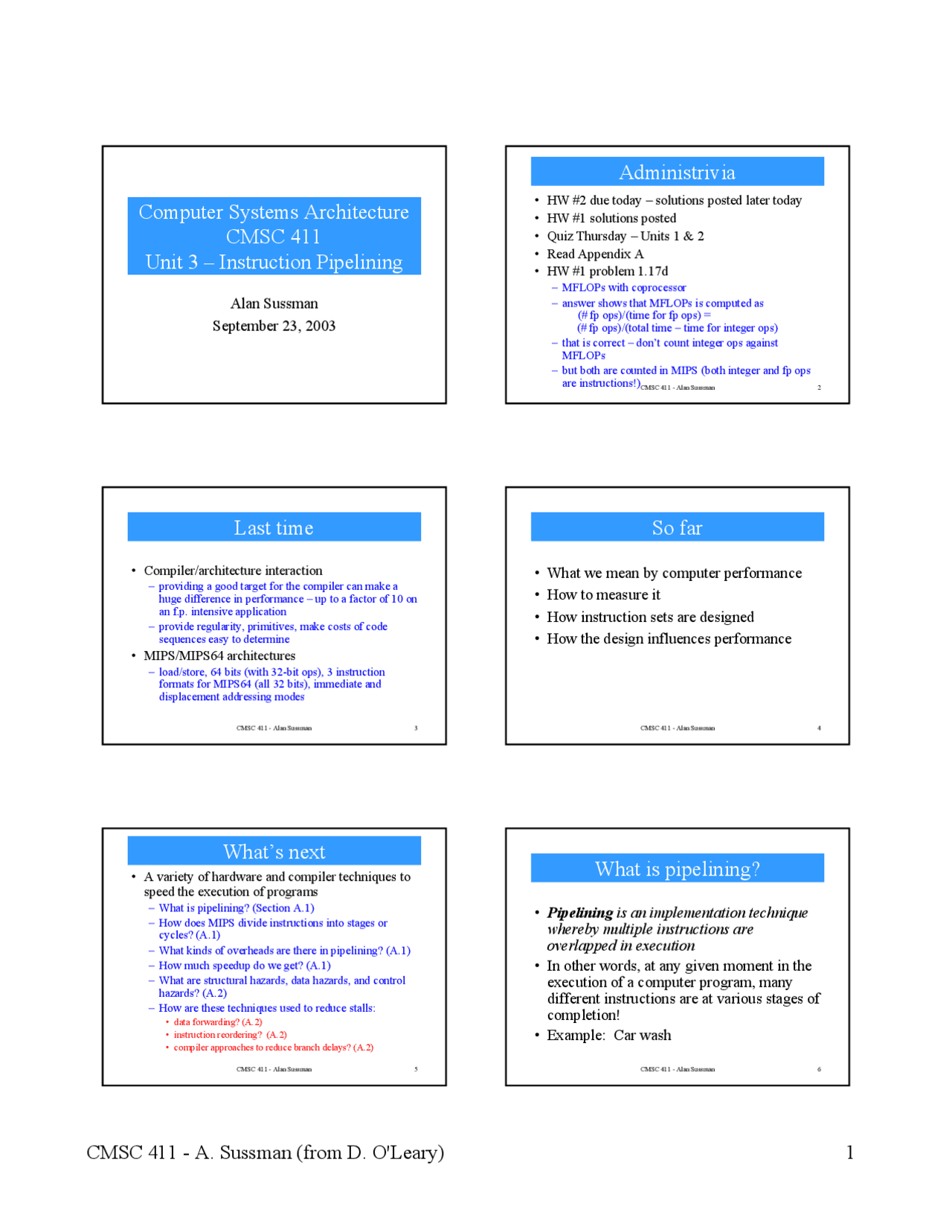 A Pipelined Implementation Of Mips Lecture Slides Cmsc 411 Docsity 6940