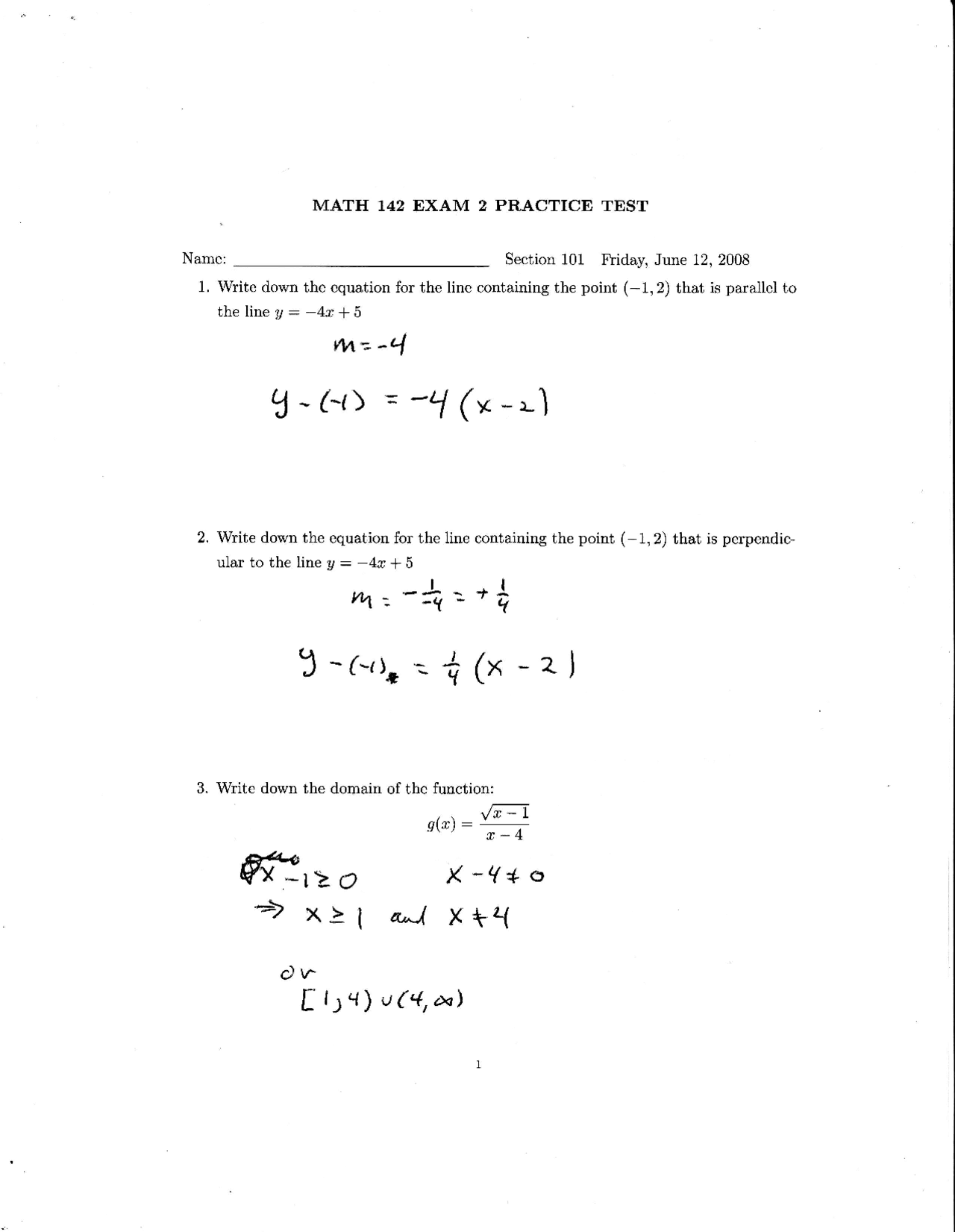 Practice Test For Exam 2 Business Mathematics Ii Math 142 Docsity