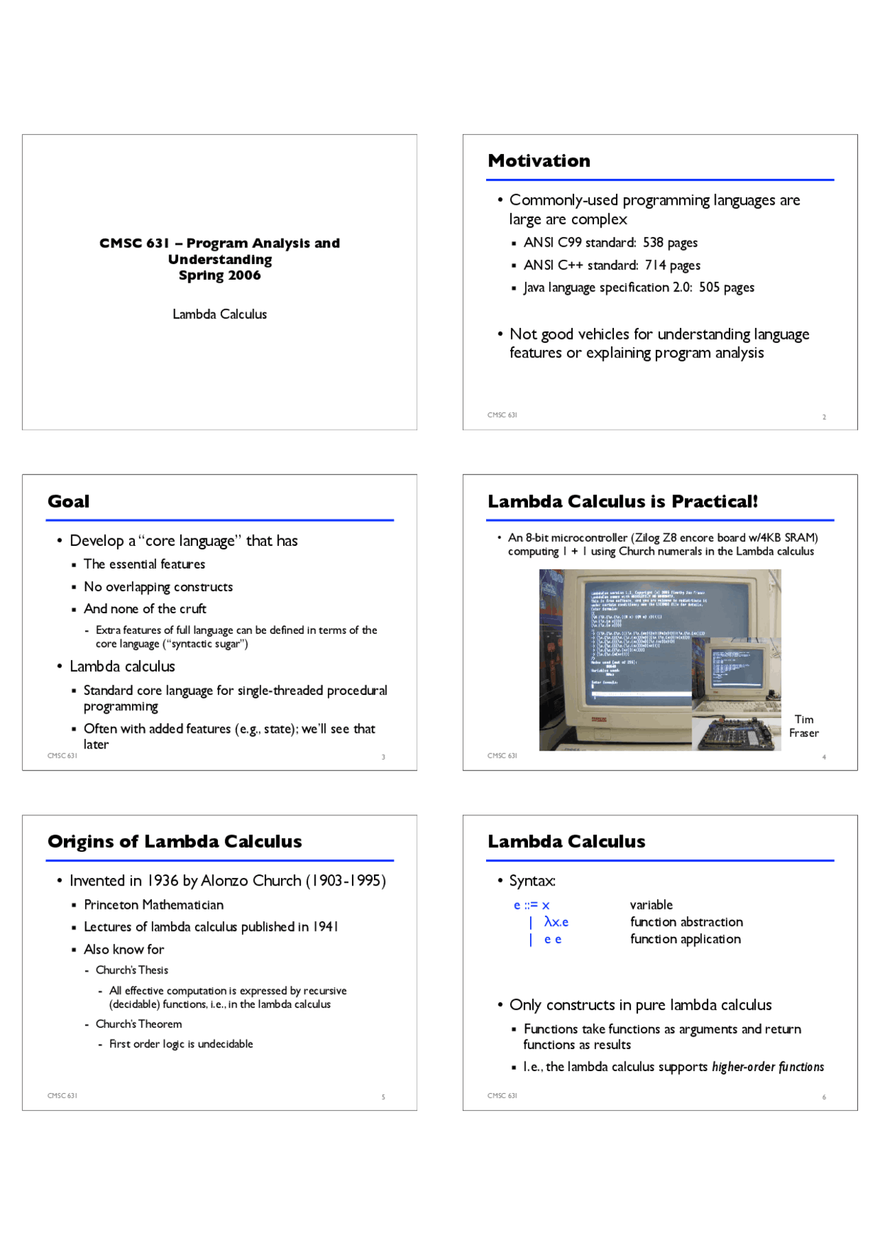 Lambda Calculus Program Analysis And Understanding Slides Notes 9787