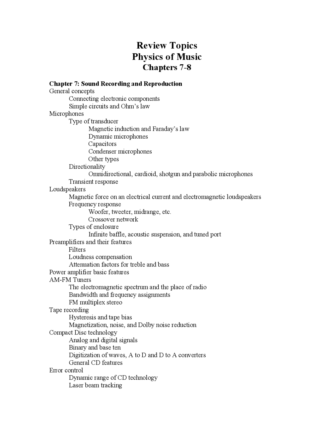 Sound Recording And Reproduction Room And Auditorium Acoustics Notes