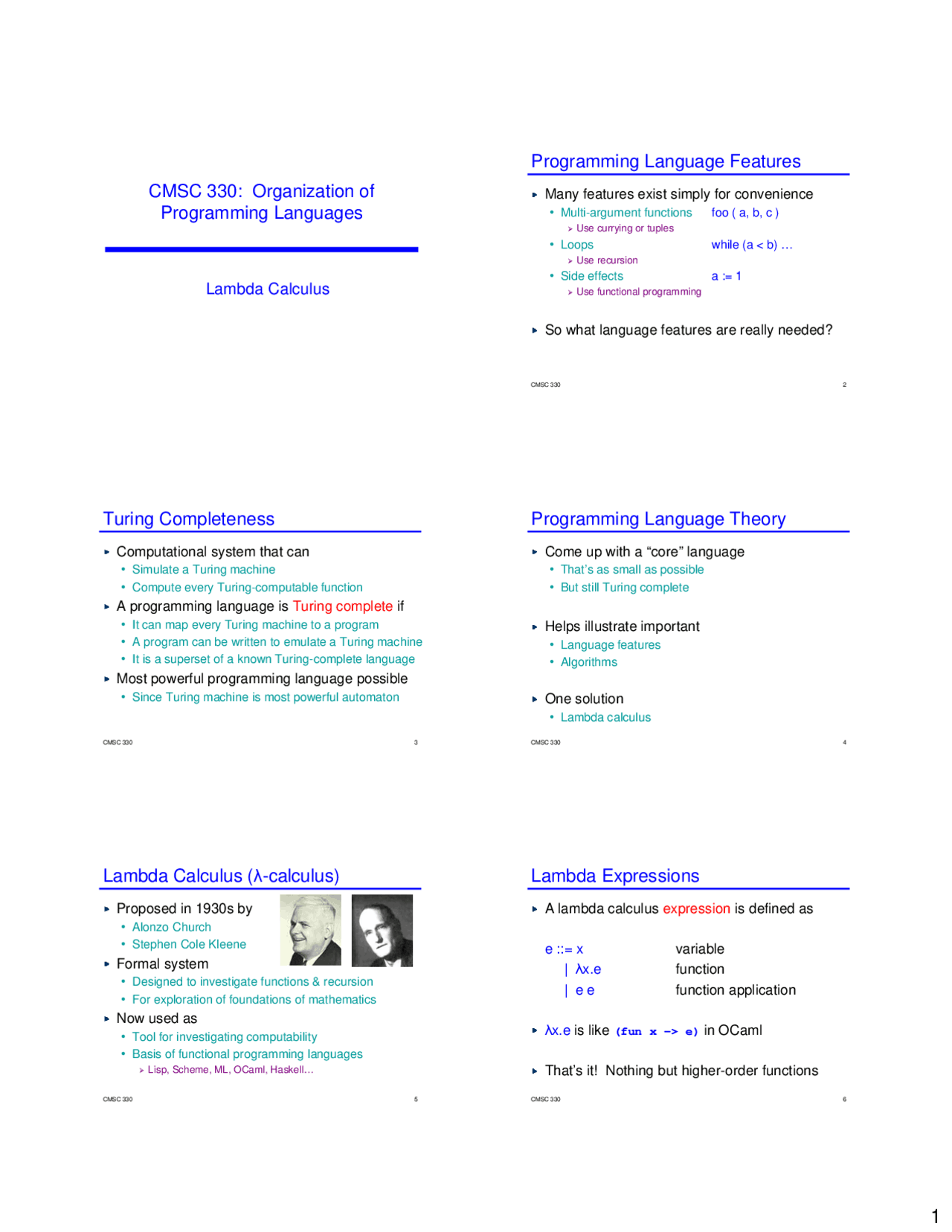 Lambda Calculus Lecture Slides Cmsc 330 Docsity 1237