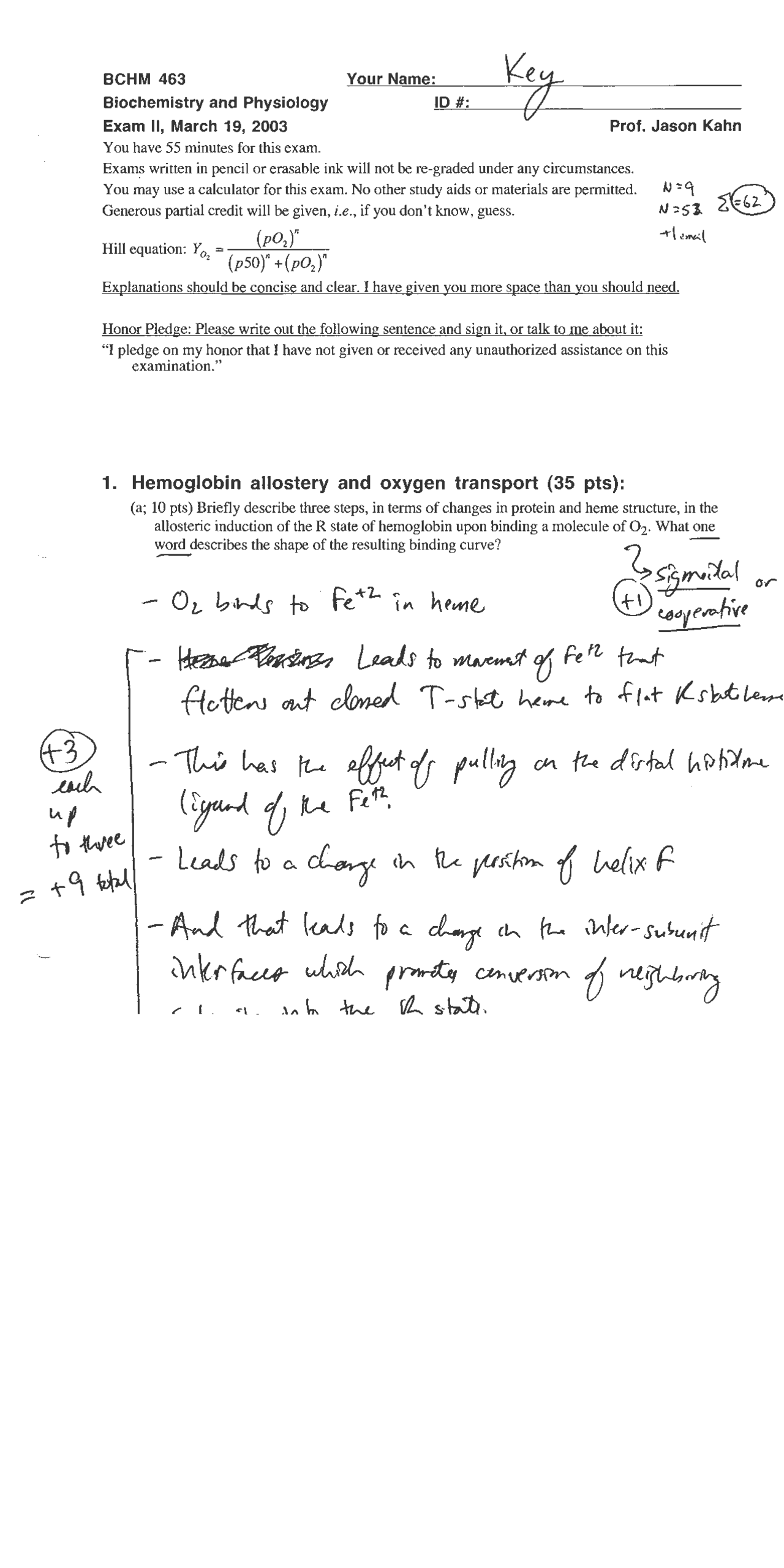 Biochemistry And Physiology Exam 2 Bchm 463 Docsity
