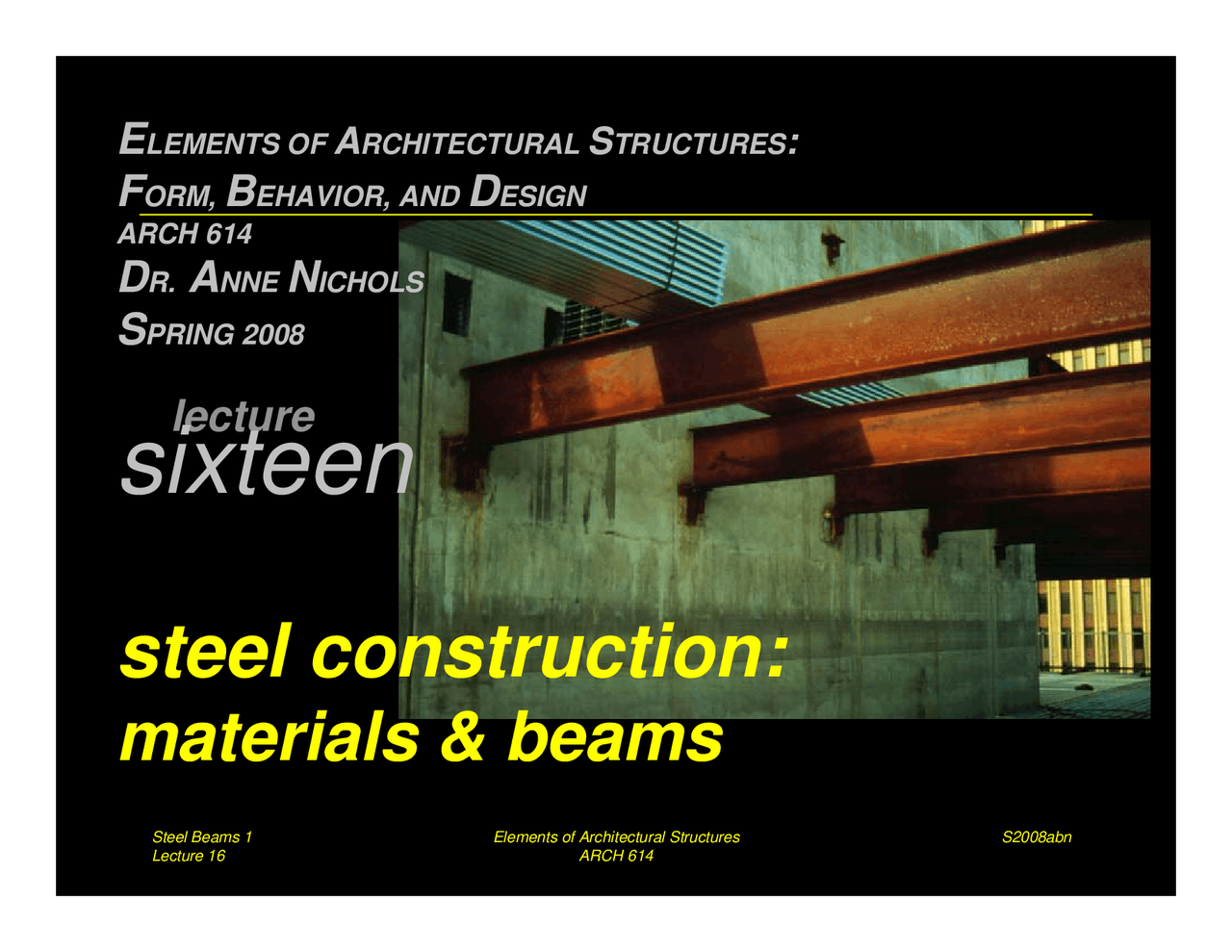 Lecture Slides Architecture Structure Form Behavior And Design