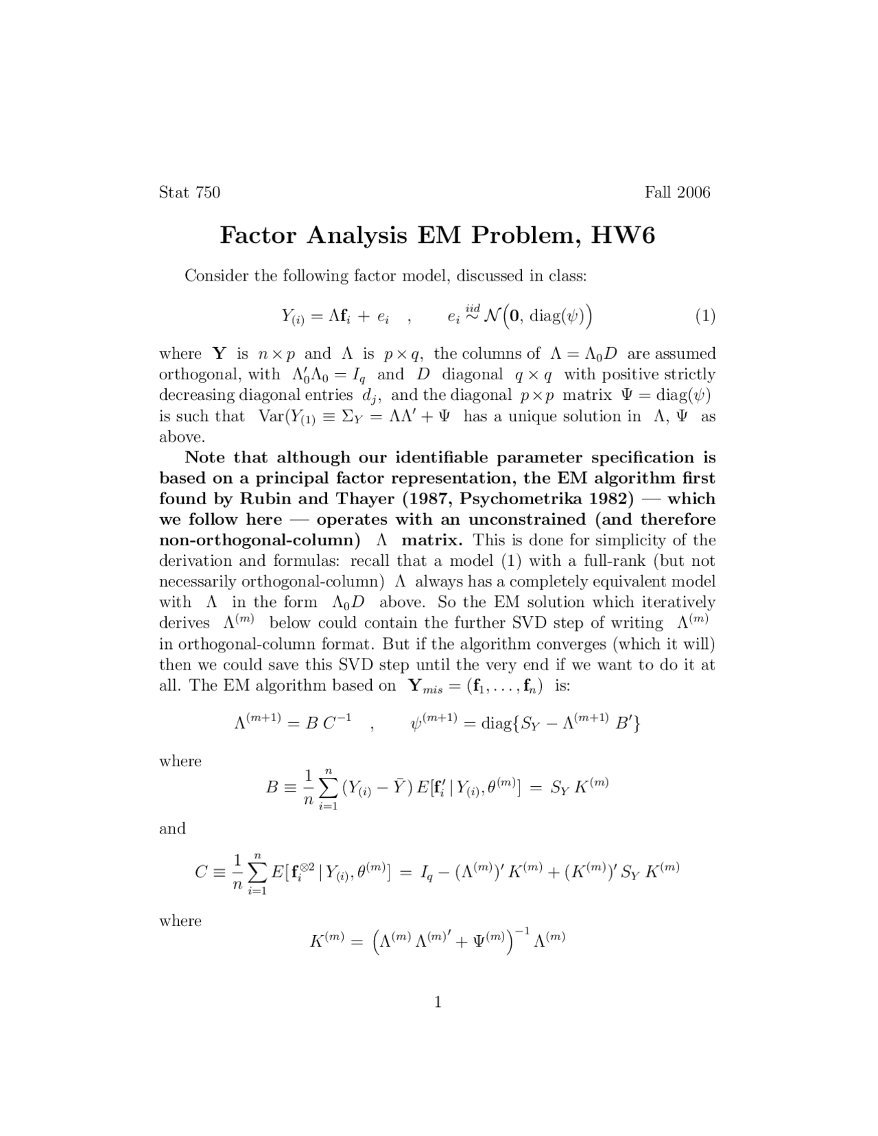 Assignment 6 For Factor Analysis Multivariate Analysis Stat 750