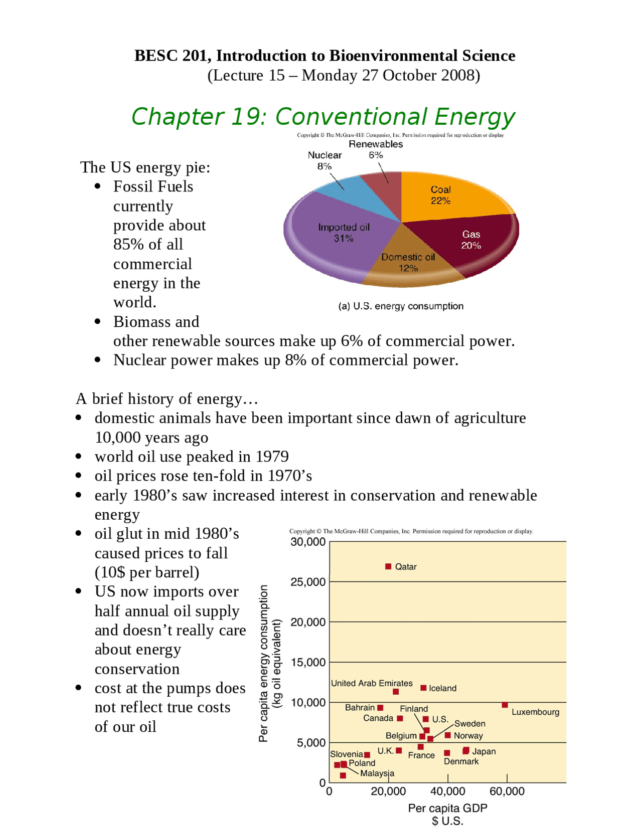 Conventional Energy Introduction To Bioenvironmental Science Besc