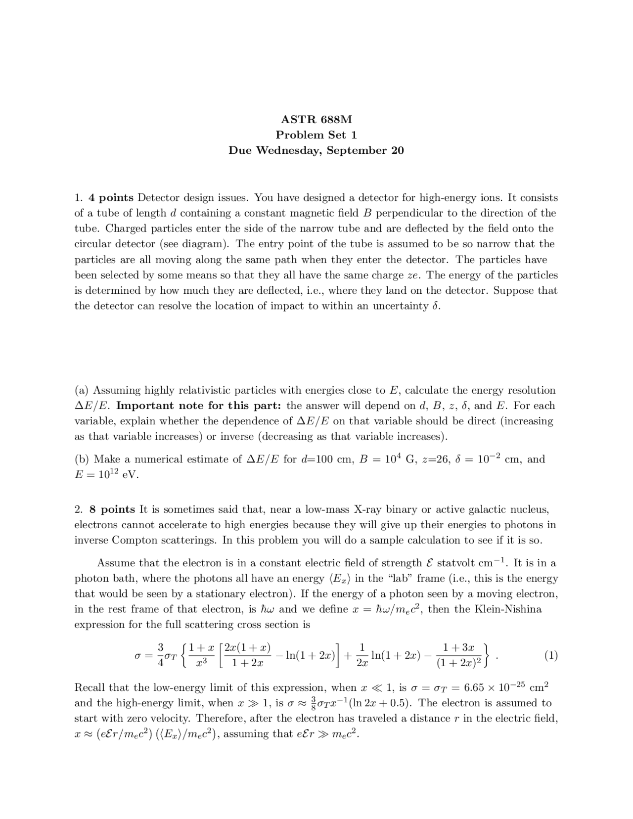 Problem Set 1 Observational Cosmology Astr 688 Docsity