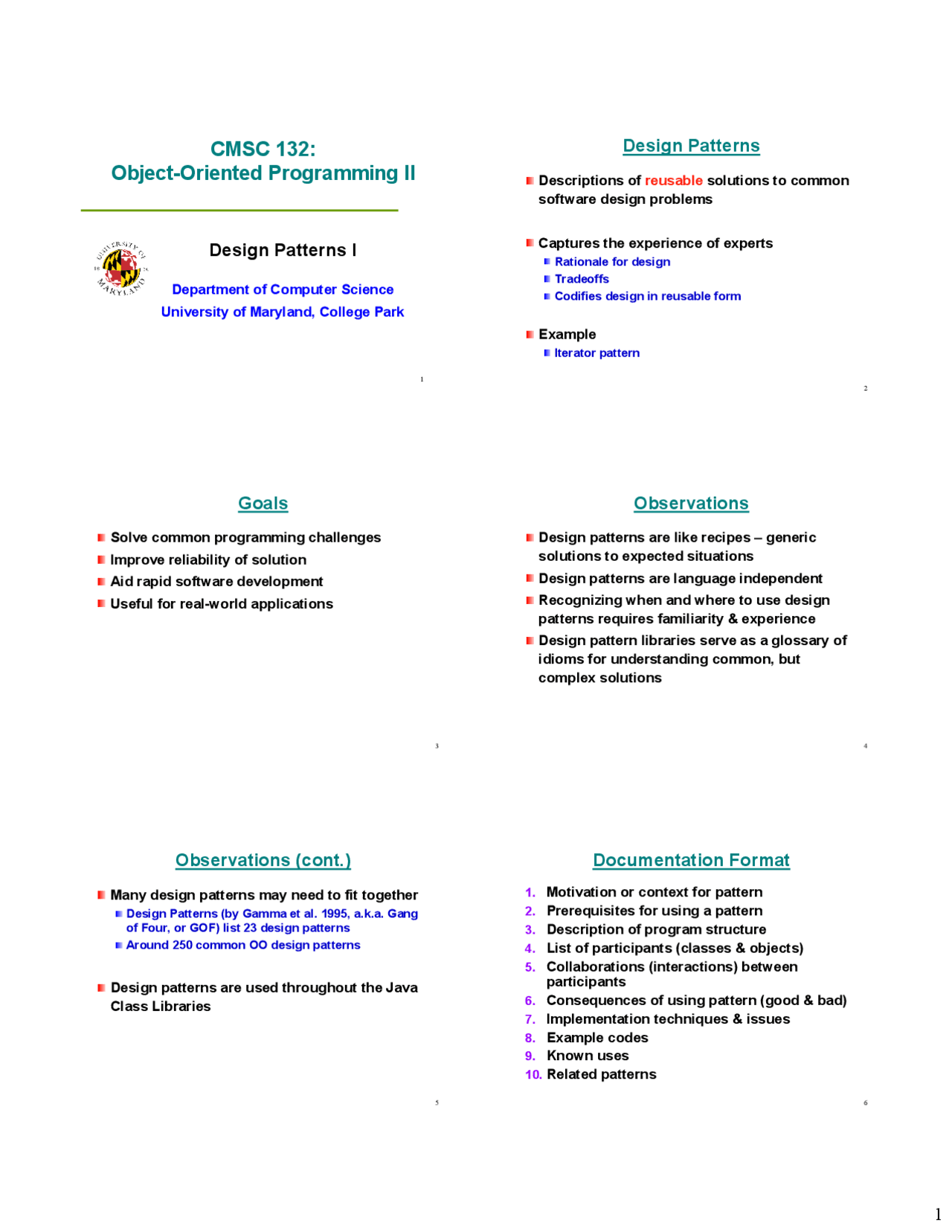 Design Patterns Ii Lecture Slides Cmsc 132 Docsity