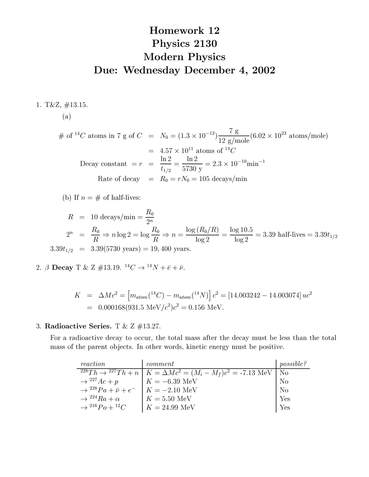 Homework 12 With Solution General Physics Iii Phys 2130 Docsity