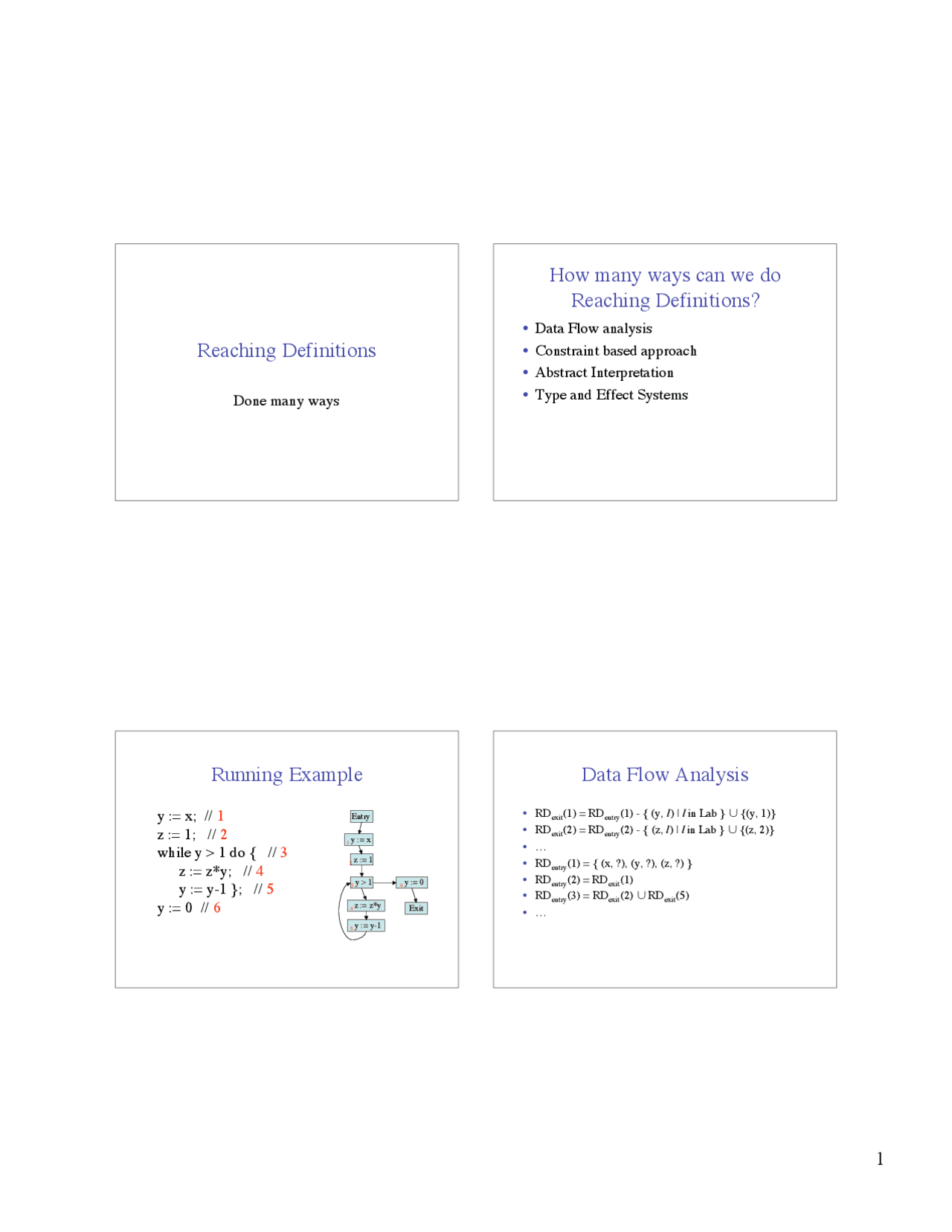 Lecture Slides For Reaching Definitions Cmsc 631 Docsity 