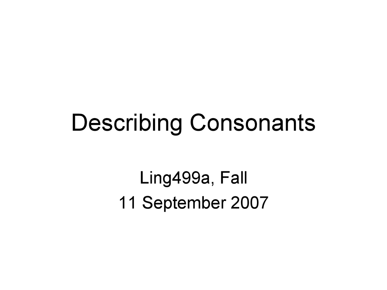 Representations Provided By Phonological Theory Ling 499a Docsity