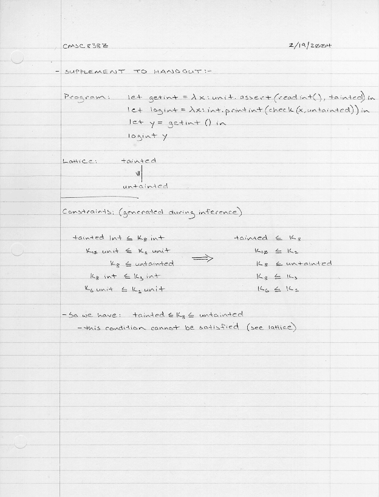 Handwritten Notes On Qual Advanced Topics In Programming Languages