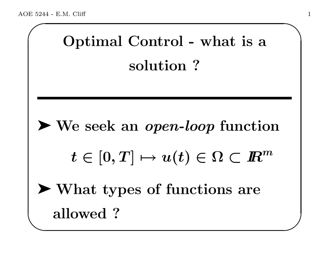 Notes On Optimal Control Optimization Techniques Aoe 5244 Docsity