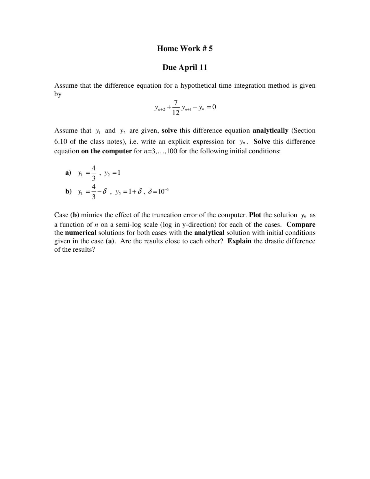 Homework 5 Questions Computational Methods Mcen 3030 Docsity