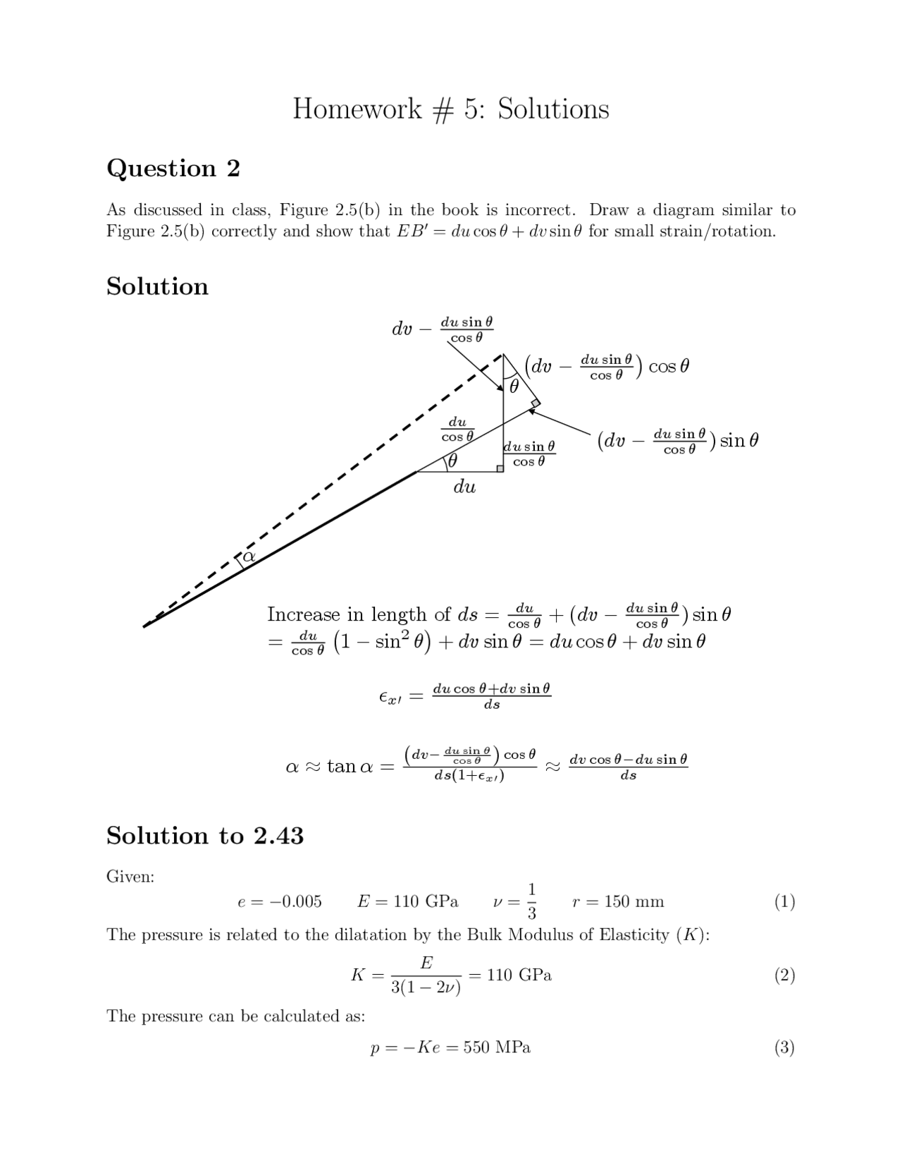 Homework 5 Solutions Vehicle Structures Aoe 5024 Docsity