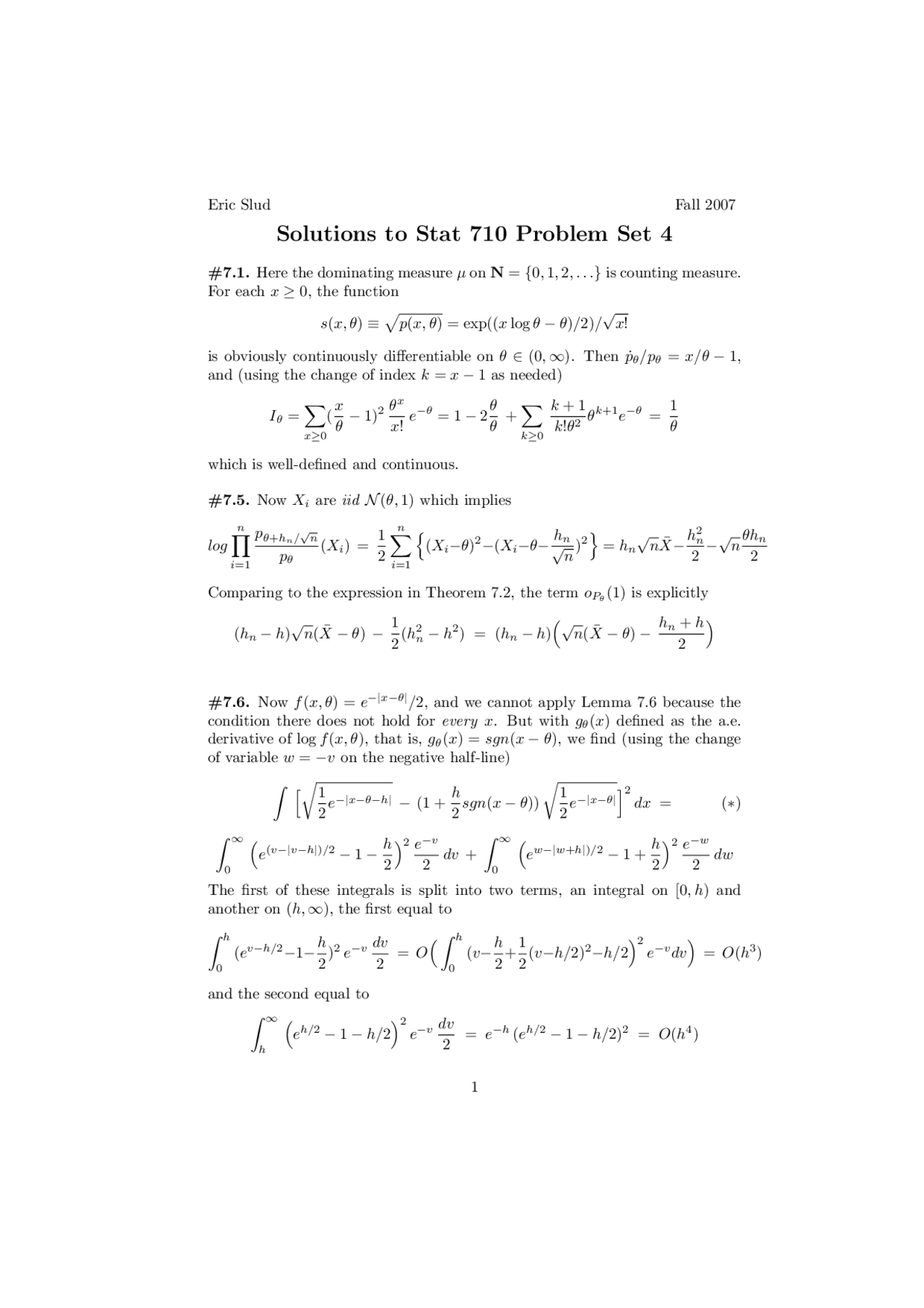 Assignment 4 Questions With Solutions Advanced Statistics Stat 710 Docsity