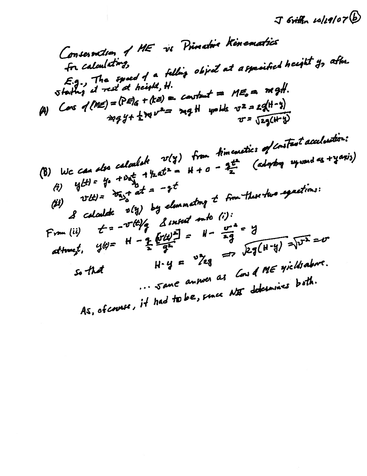 Handwritten Notes On Introduction To Physics Kinematics Phys 117