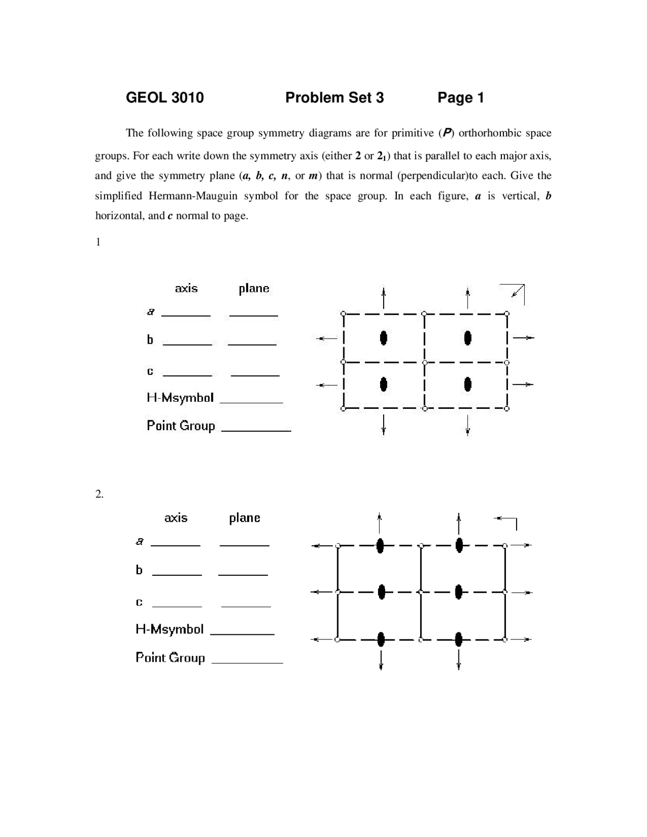 Sample Problem Set 3 Introduction To Mineralogy Geol 3010 Docsity