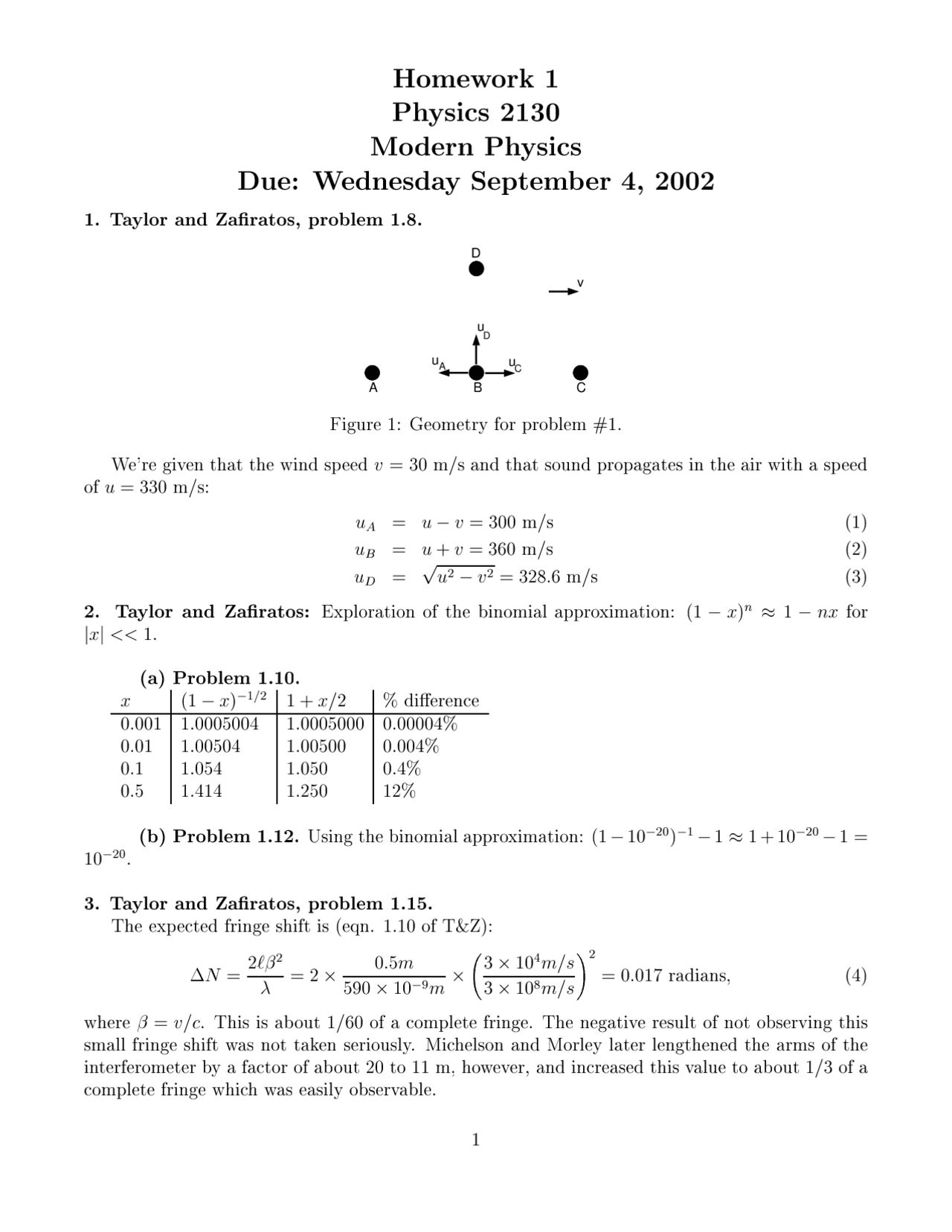Homework 1 Problems General Physics Iii Phys 2130 Docsity