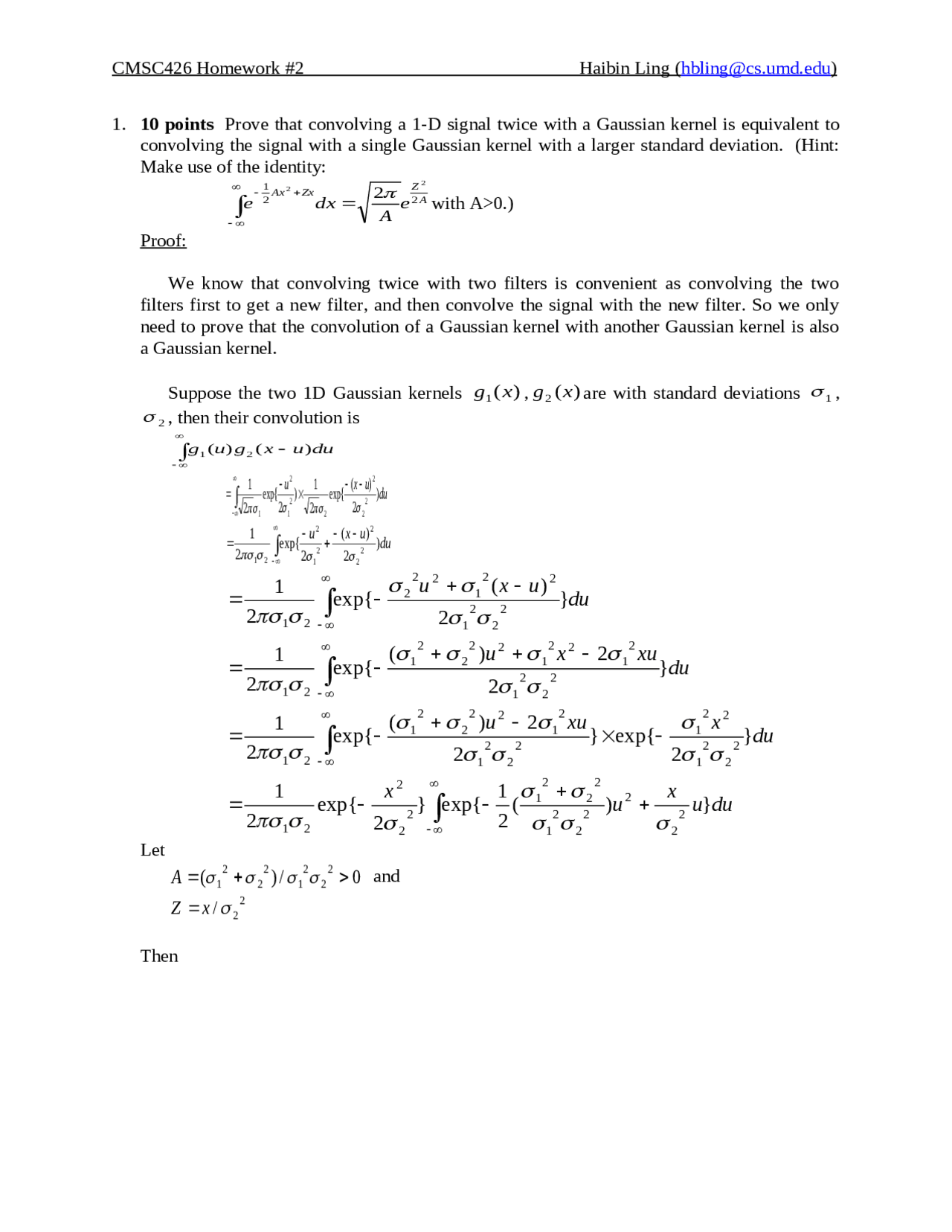 Solved Assignment 2 For Image Processing Cmsc 426 Docsity 2412