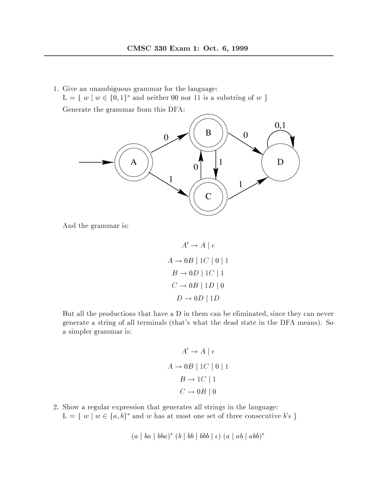 Old Exam Questions Organization Programming Language Cmsc 330 Docsity