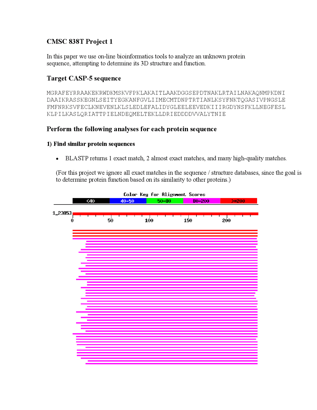 Protein Sequences Project 1 Advanced Programming Language Cmsc 838