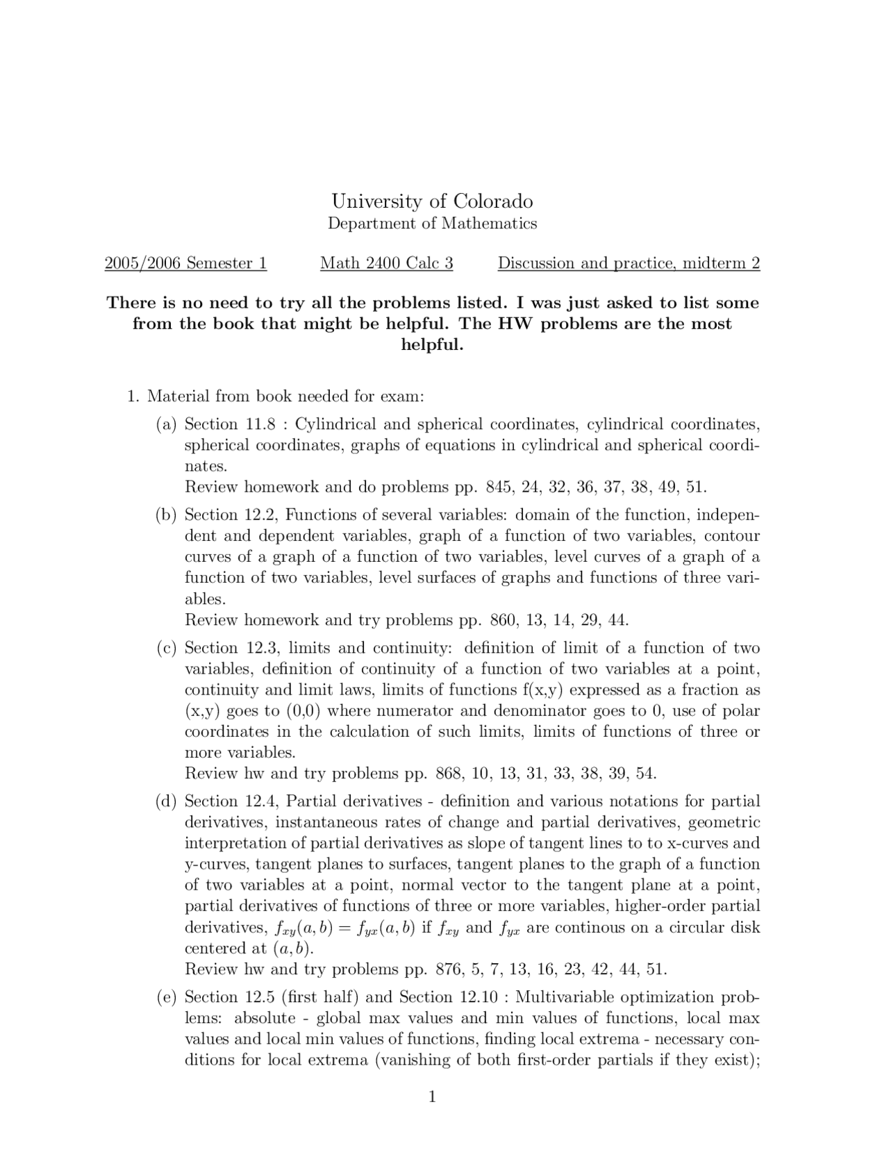 Practice Midterm Exam 2 Analytical Geometry And Calculus 3 Math