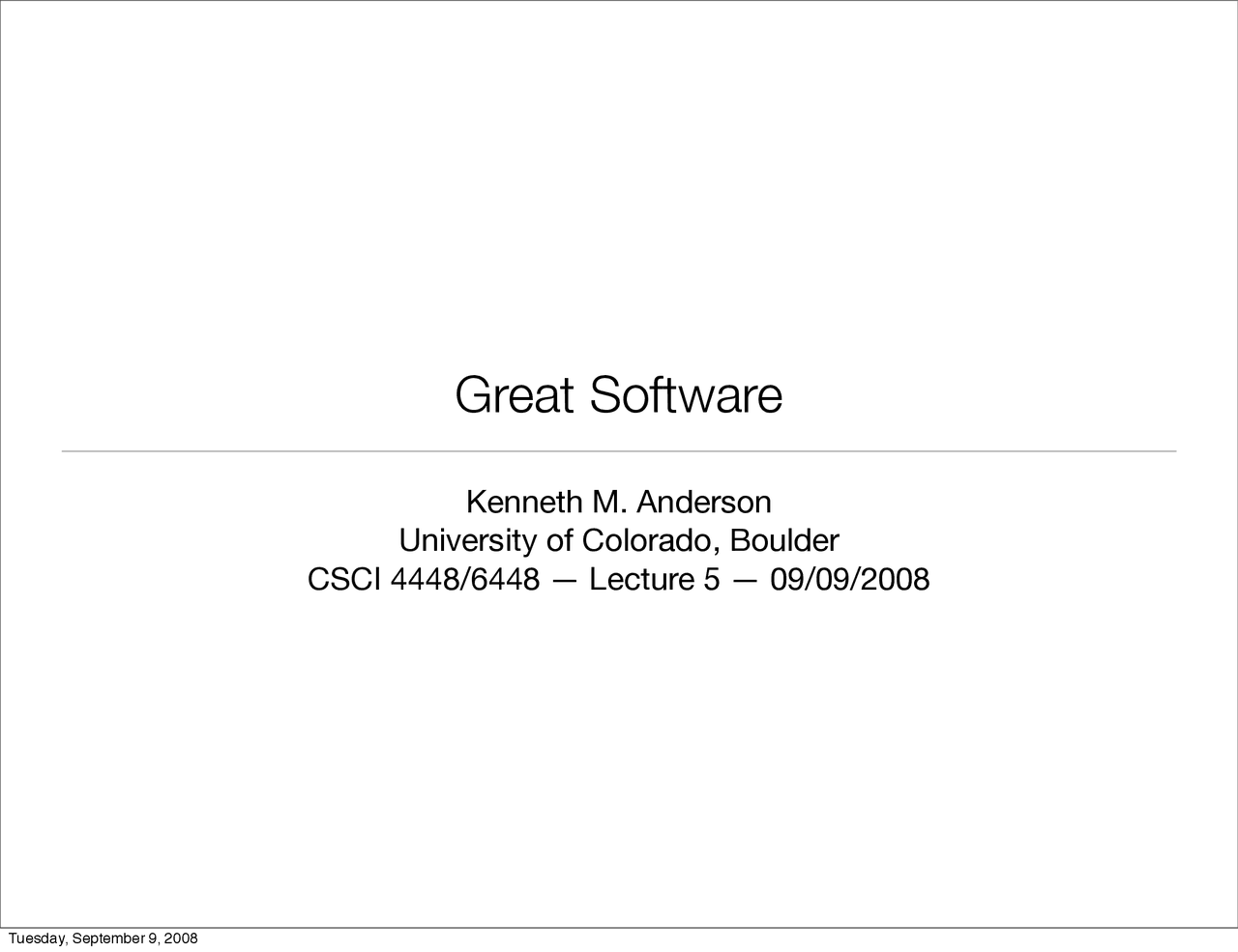 Object Oriented Analysis And Design Lecture Slides On Great Software Csci 4448 Docsity