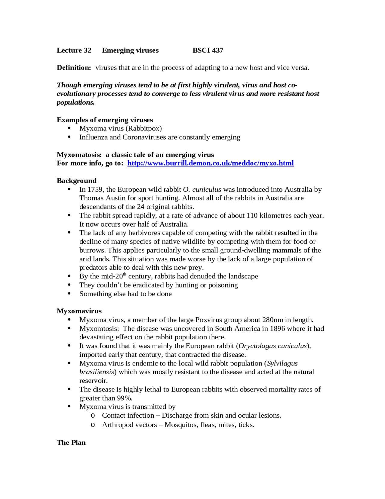 Notes On Emerging Viruses General Virology Bsci 437 Docsity