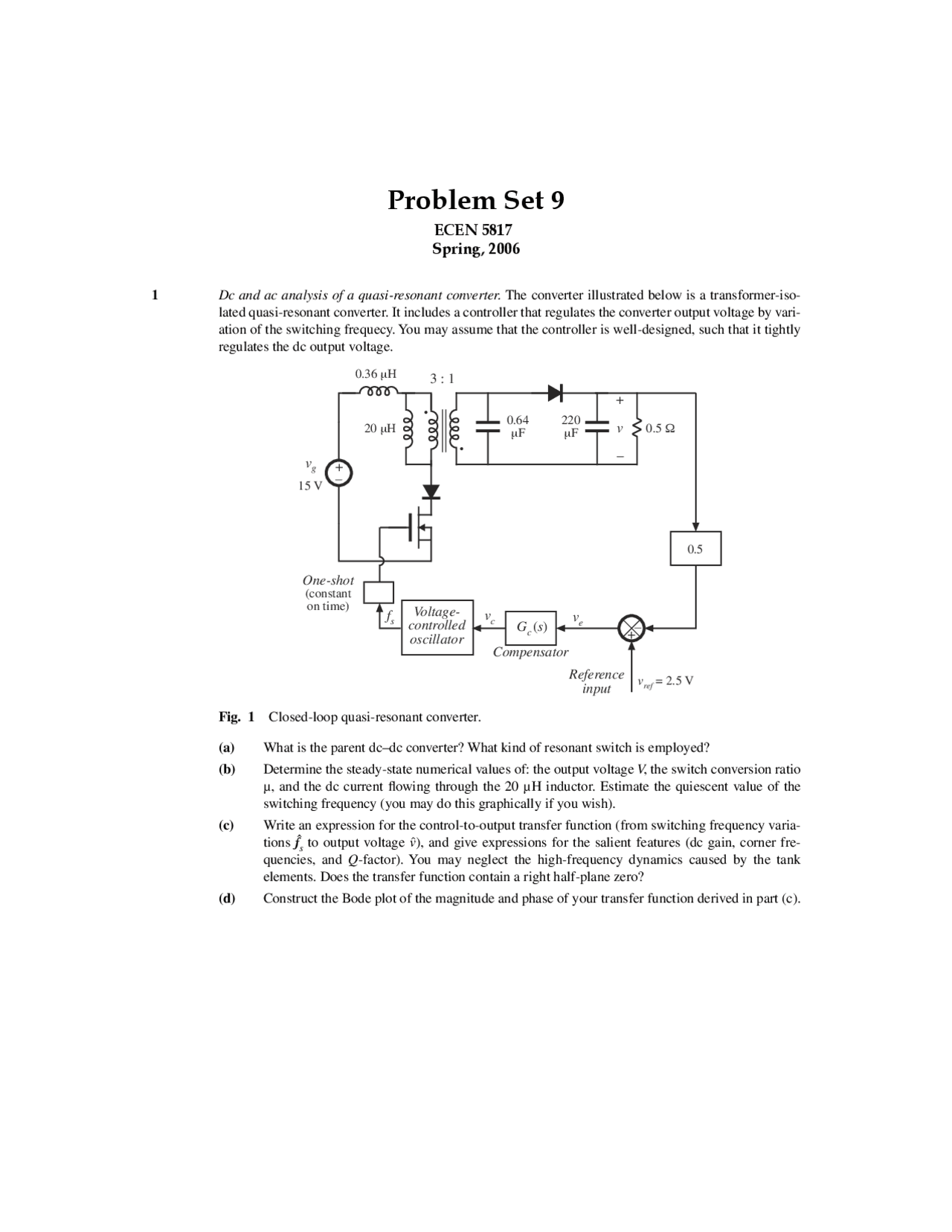 Problem Set 9 Resonant And Soft Switching Techniques In Power