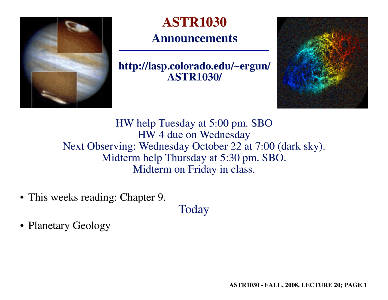 Homework 4 Planetary Geology Lecture Slides Astr 1030 Docsity