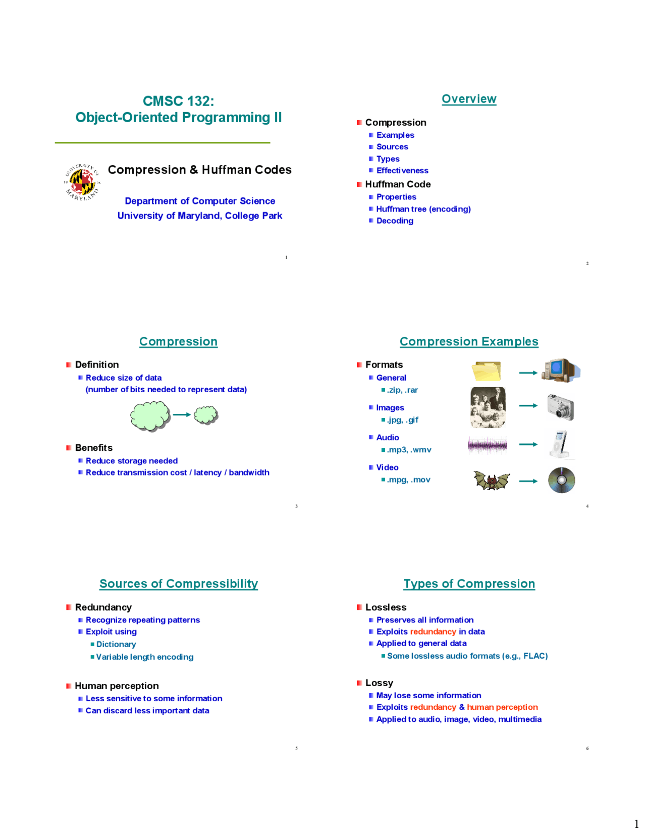 Compression And Huffman Codes Lecture Slides Cmsc 132 Docsity