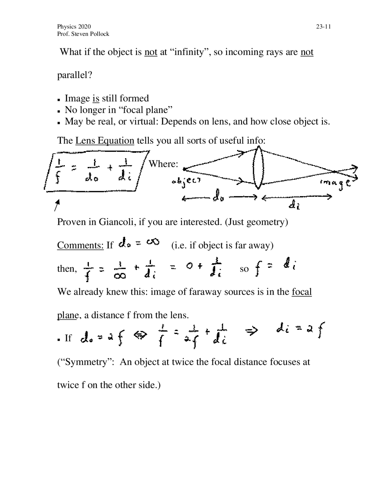 General Physics Ii Handout Notes Phys 2020 Docsity