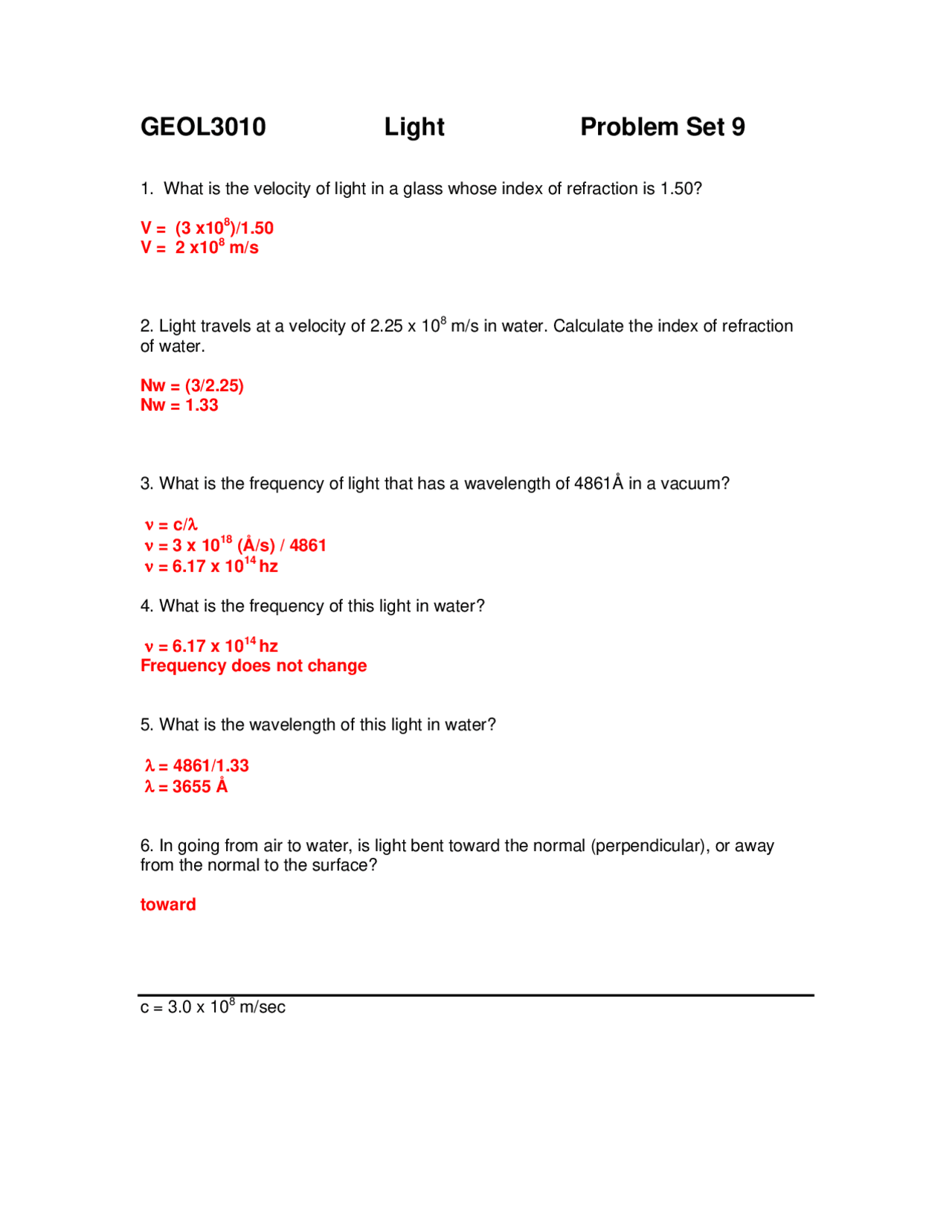Problem Set 9 Introduction To Mineralogy Geol 3010 Docsity