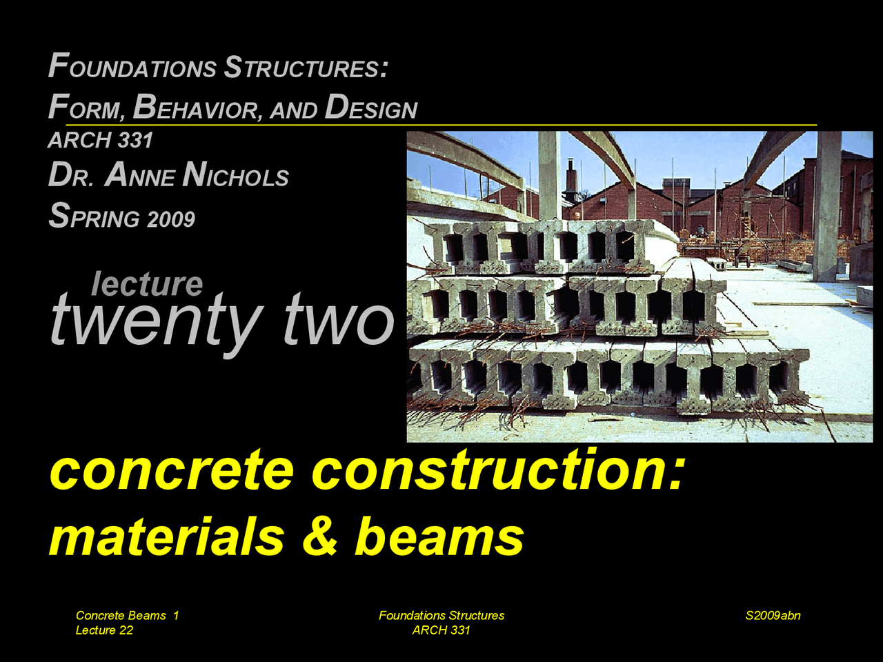 Concrete Construction Materials And Beams Arch 331 Docsity 