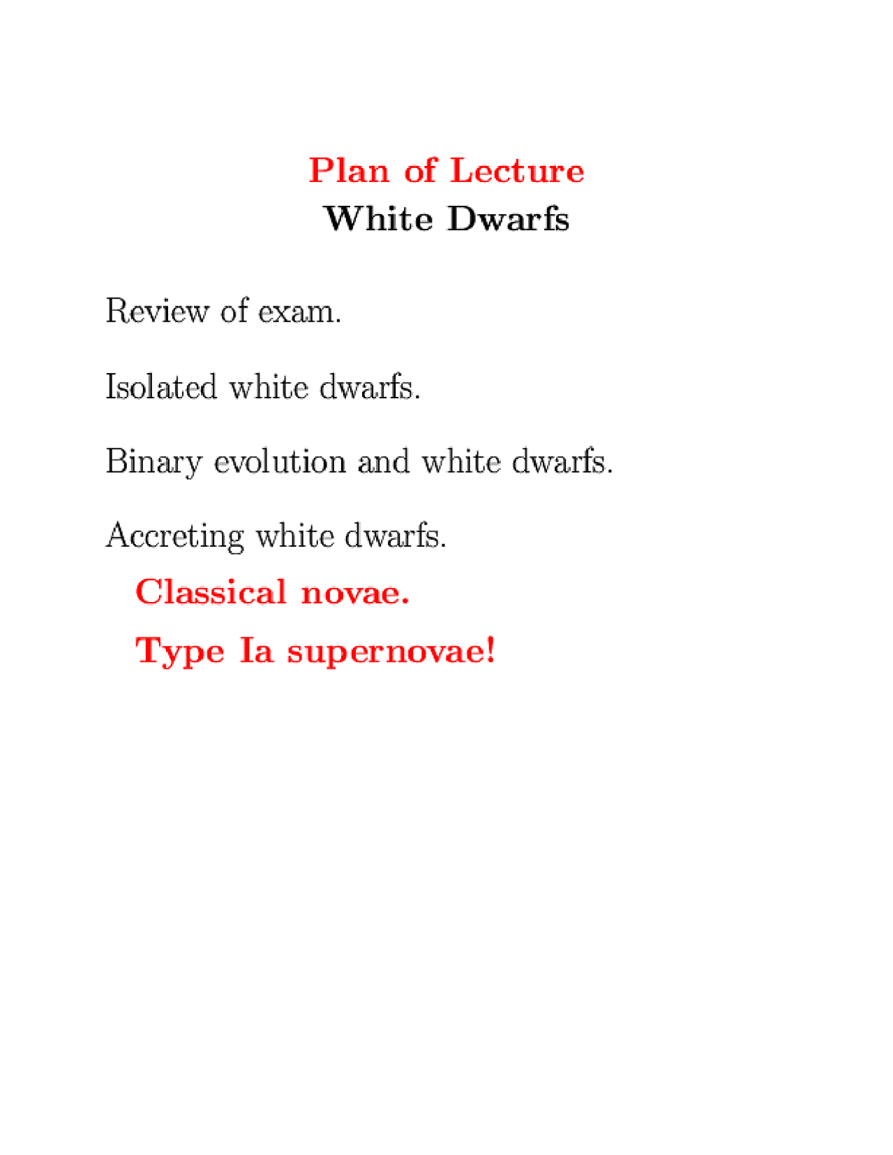 White Dwarfs Lecture Slides Introduction To Astrophysics Ii Astr 121 Docsity
