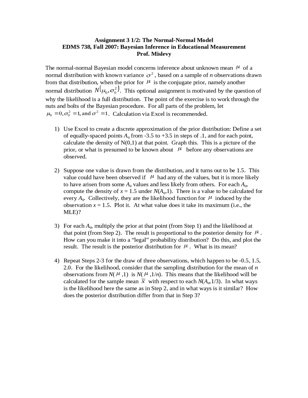 The Normal, Normal Model - Psychometrics | EDMS 738 | Assignments ...