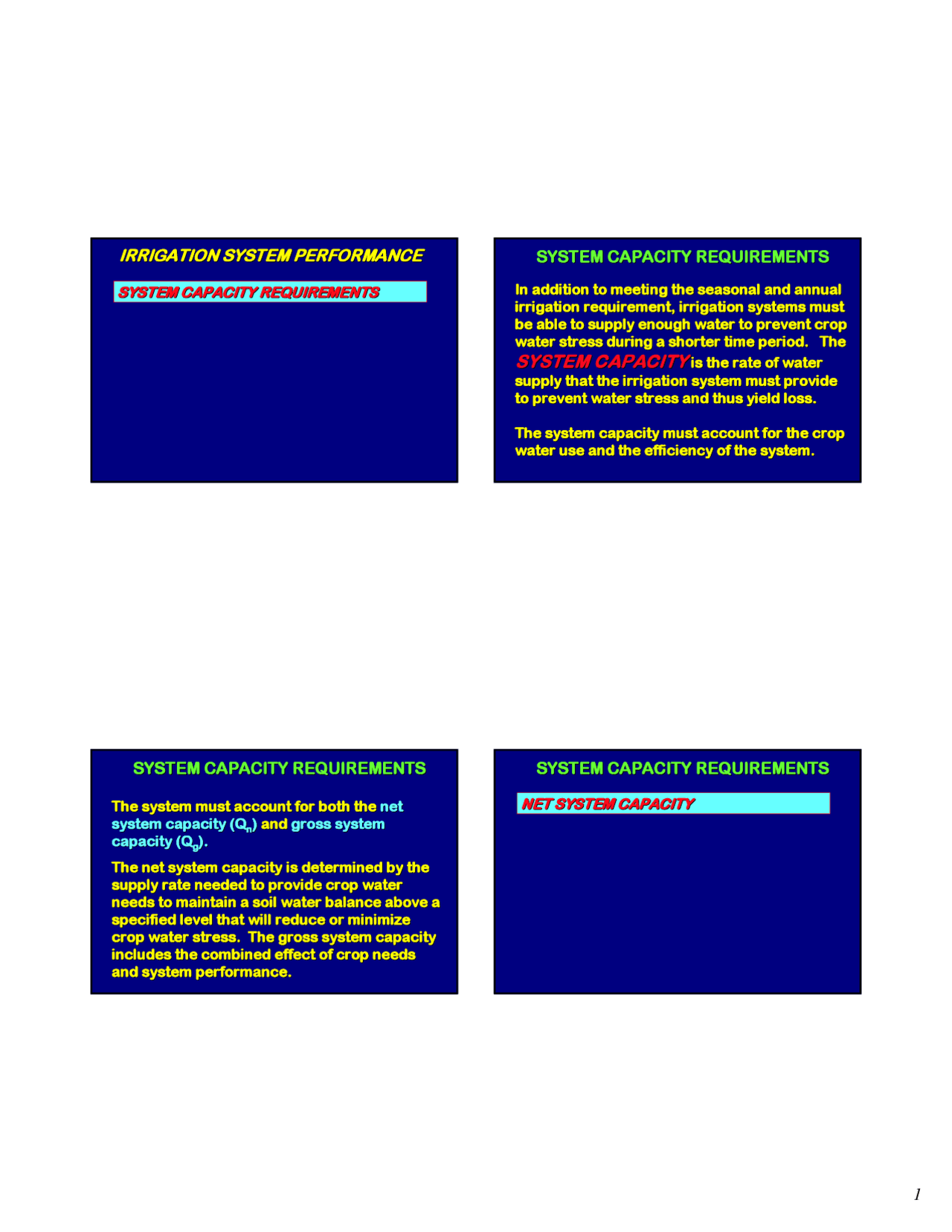 Determining Net and Gross Capacity of Irrigation System | Study notes ...