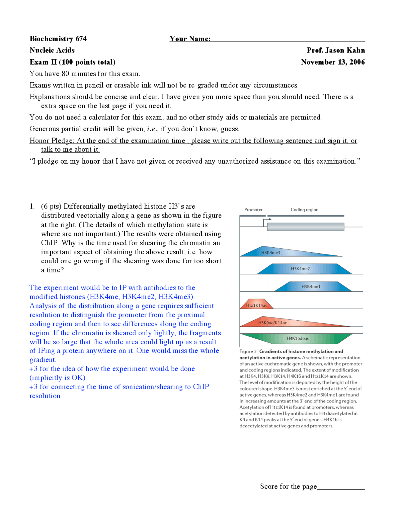 15 Solved Questions Exam 2 Nucleic Acid Bchm 674 Docsity