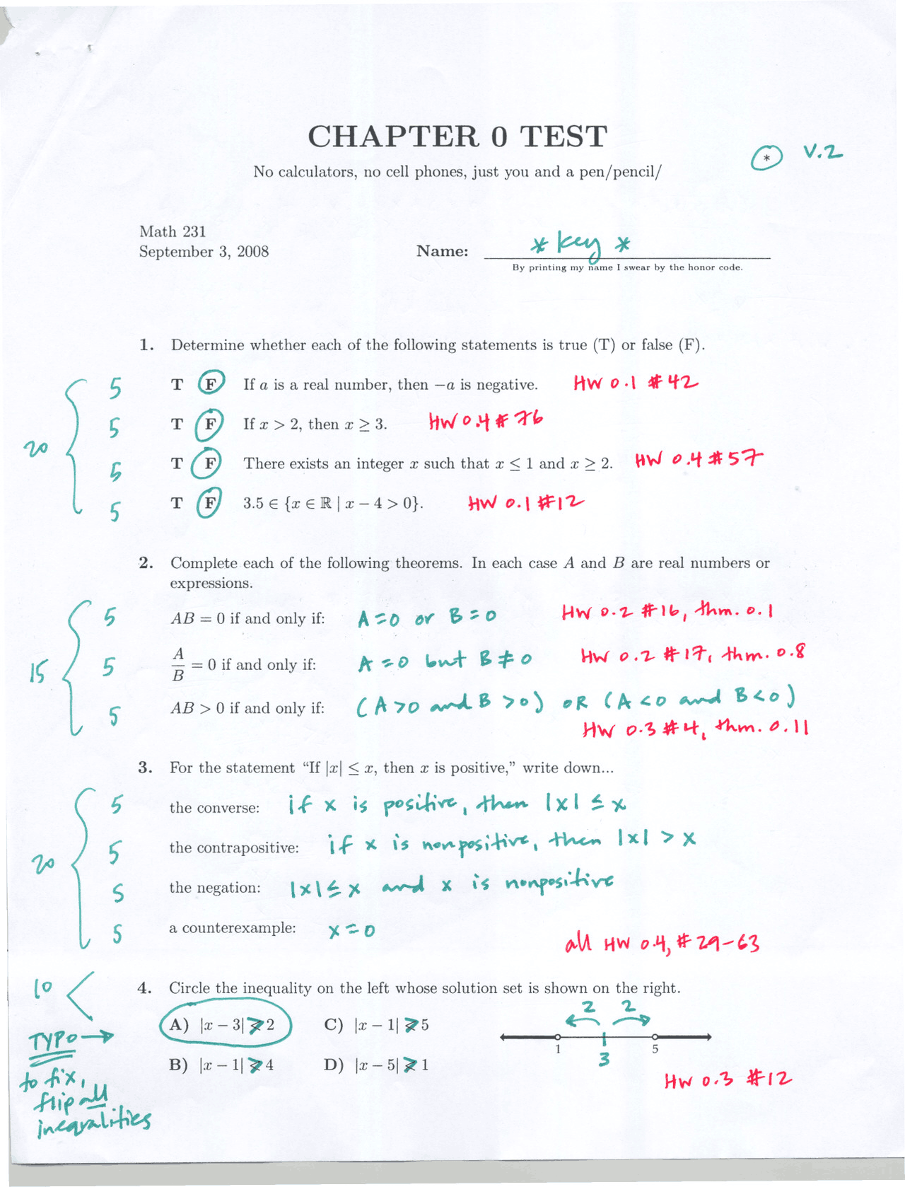 Exam 1 Questions with Solutions - Calculus with Functions | MATH 231 - Docsity