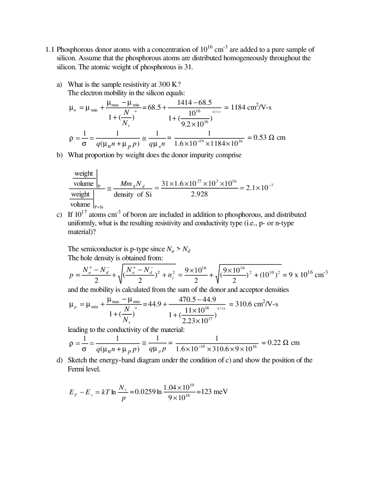 Solved Questions For Principles Of Electronic Devices 1 Assignment 1