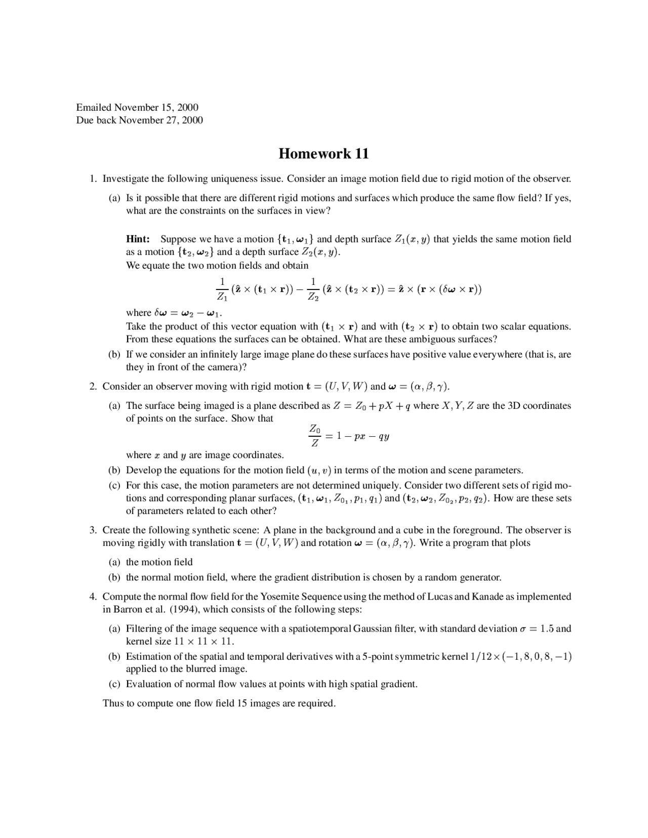 Homework 11 Advanced Topics Information Processing Cmsc 828d Docsity