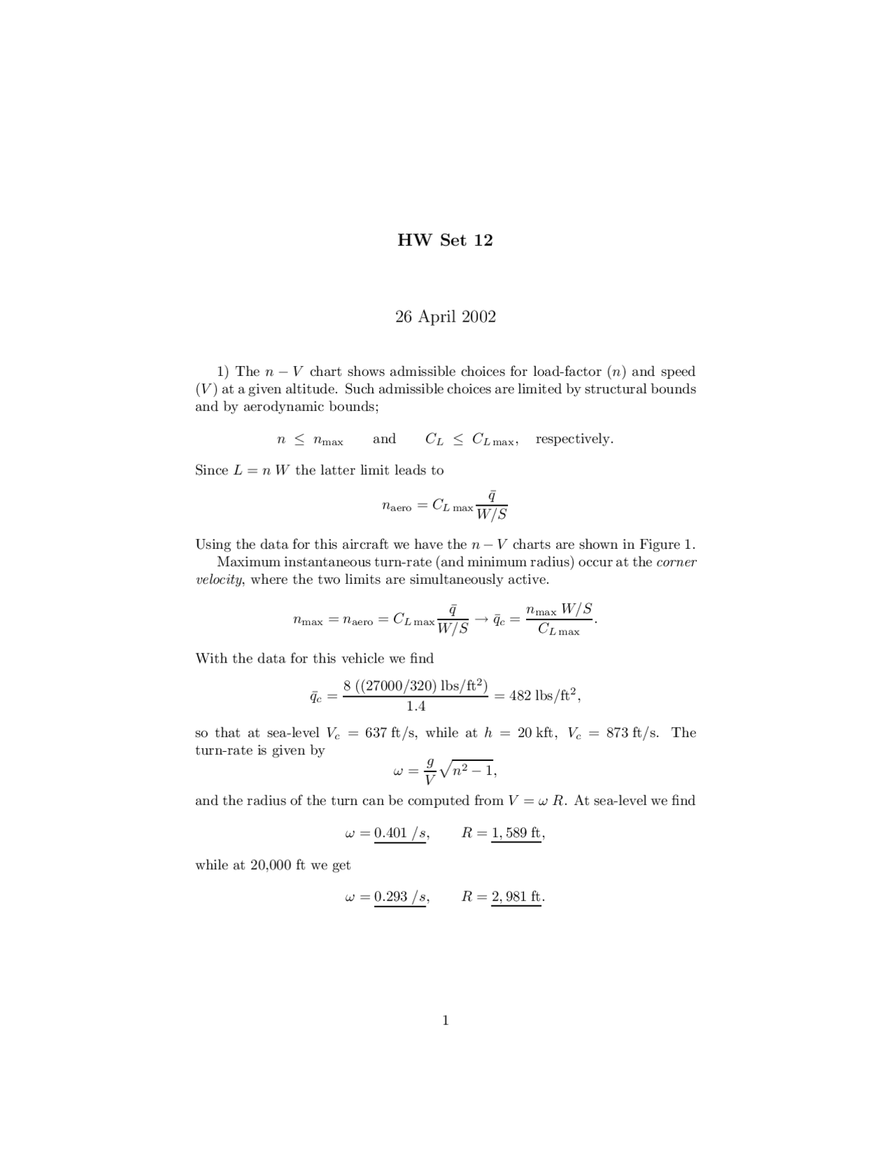 Assignment 12 With Solution For Aircraft Performance Aoe 3104 Docsity
