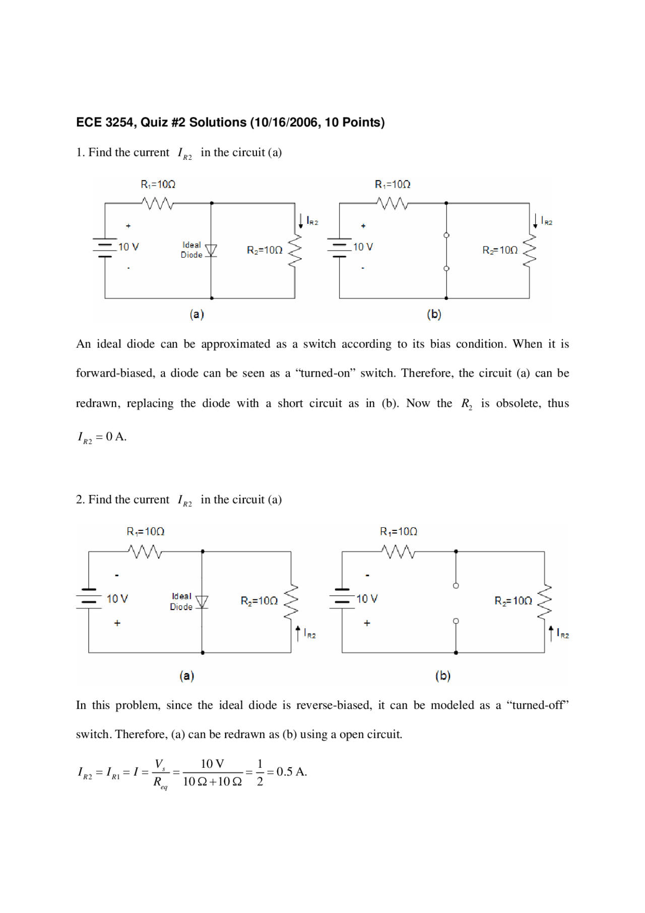 Quiz 2 Solution Industrial Electronics Ece 3254 Docsity