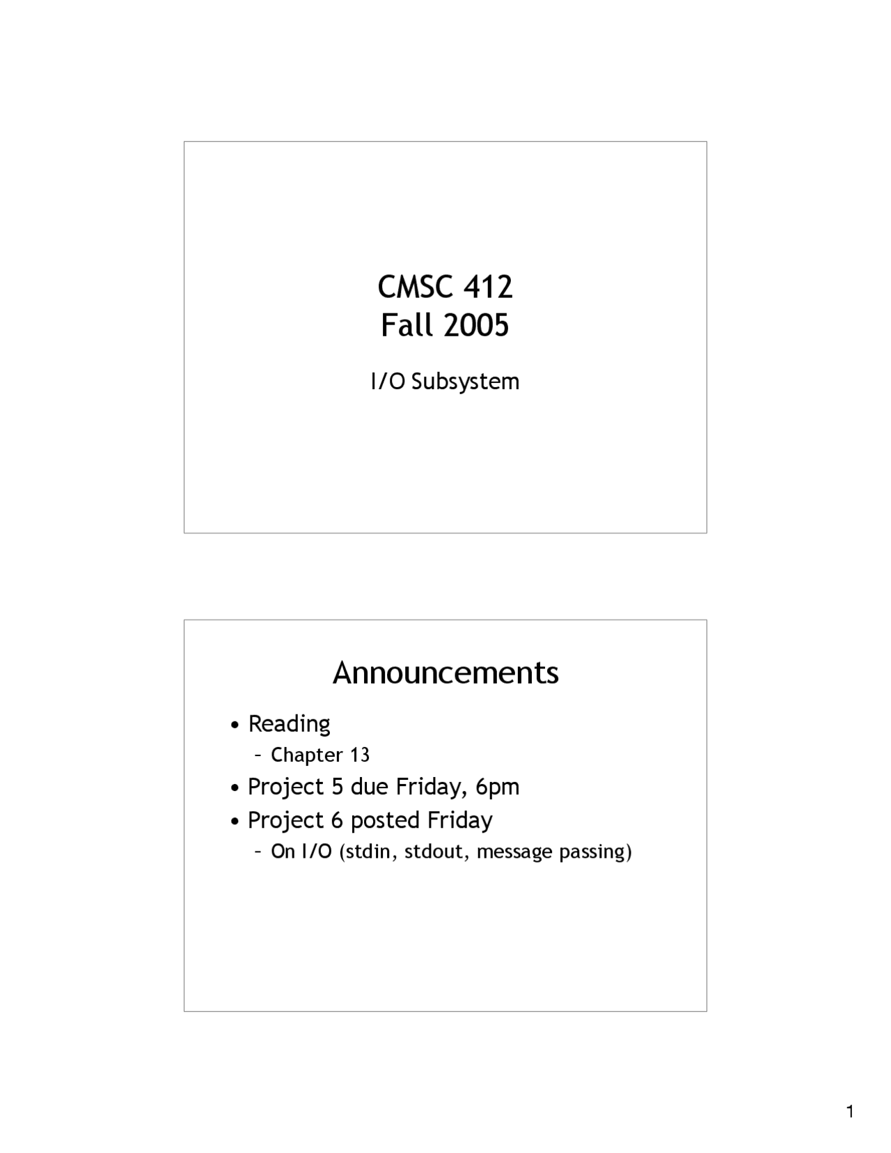 All Lectures Combined Notes For Operating Systems Cmsc 412 Docsity