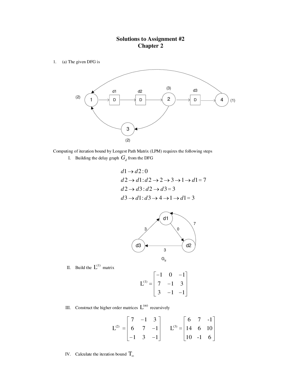 Solutions To Assignment 2 Very Large Scale Integration Architecture Enee 640 Docsity