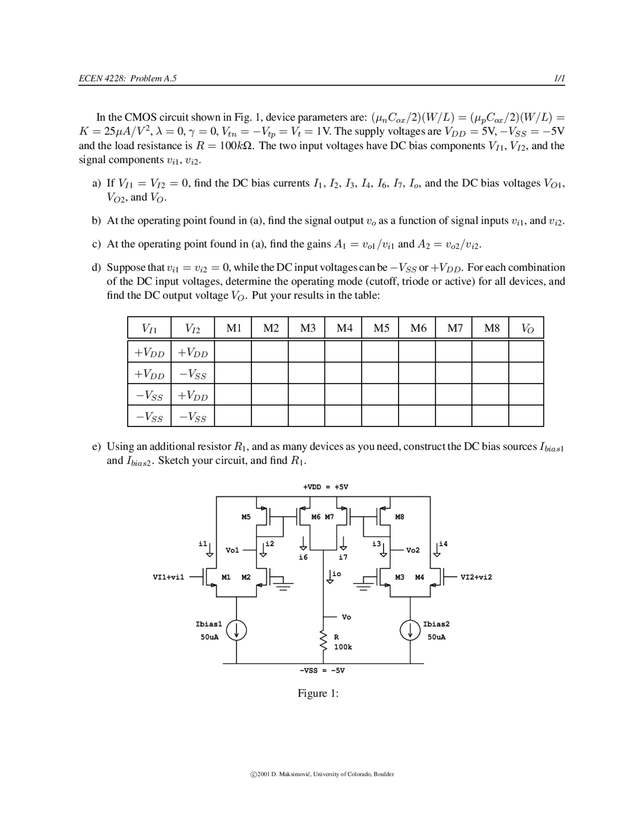 Homework Problem Solved For Analog Ic Design Ecen 4827 Docsity