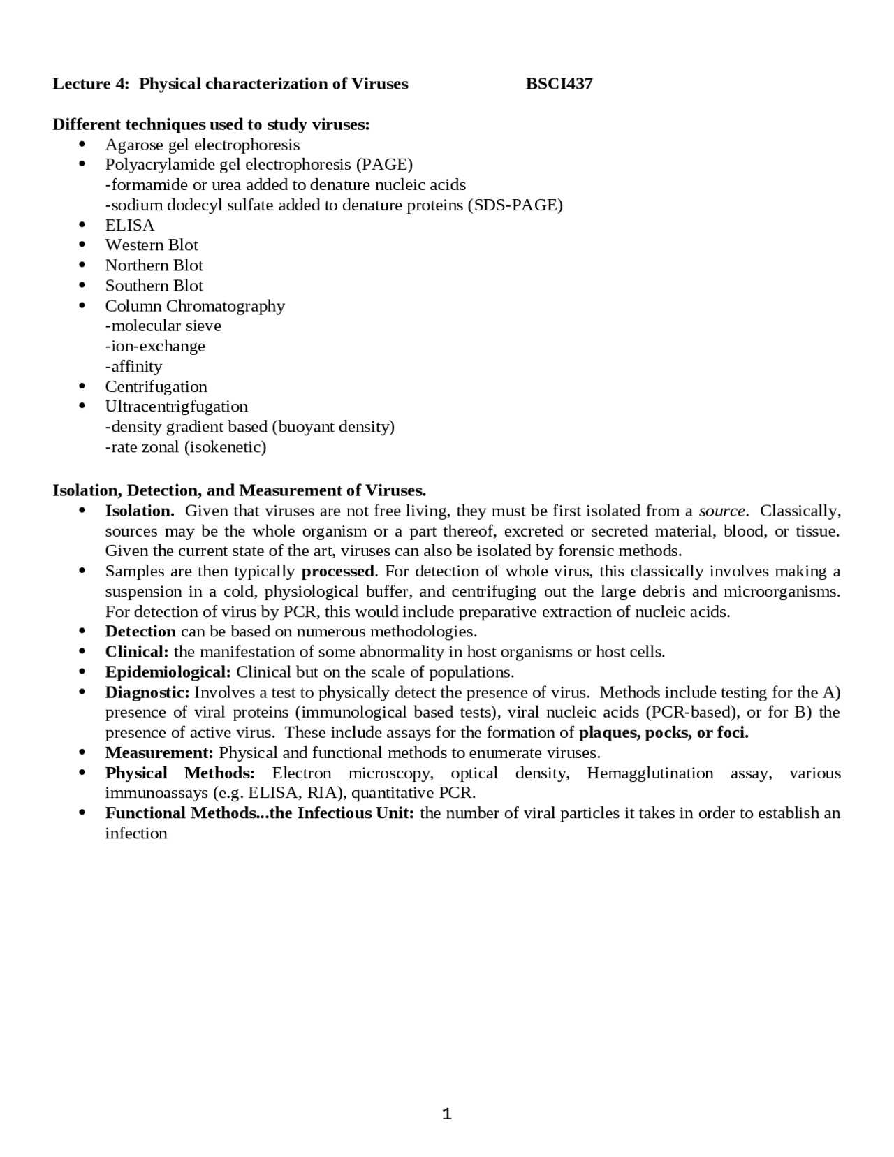 Physical Characterization of Virology - General Virology | BSCI 437 ...